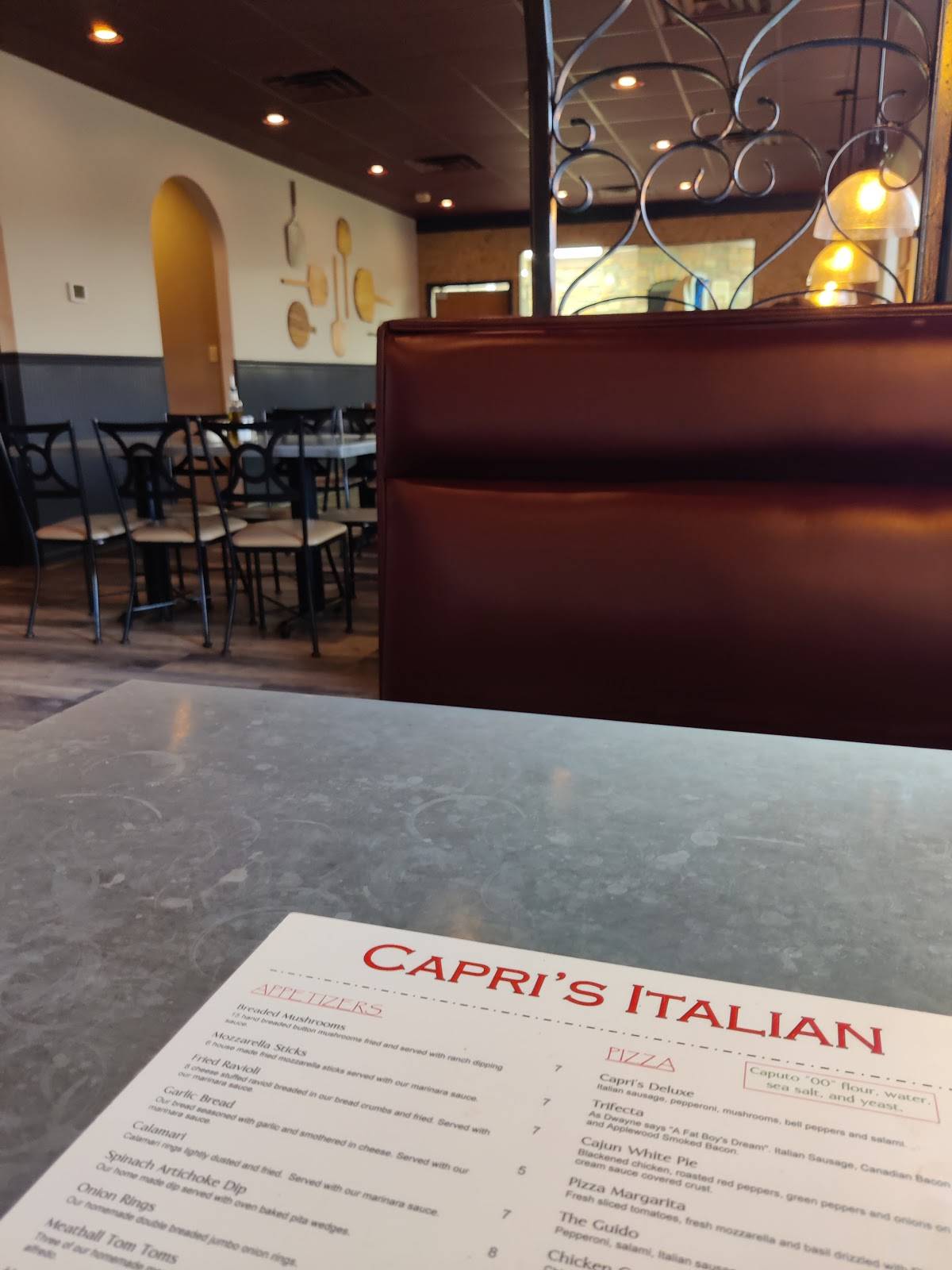 Menu at Capri's Italian Restaurant, Boiling Springs, Boiling Springs Rd