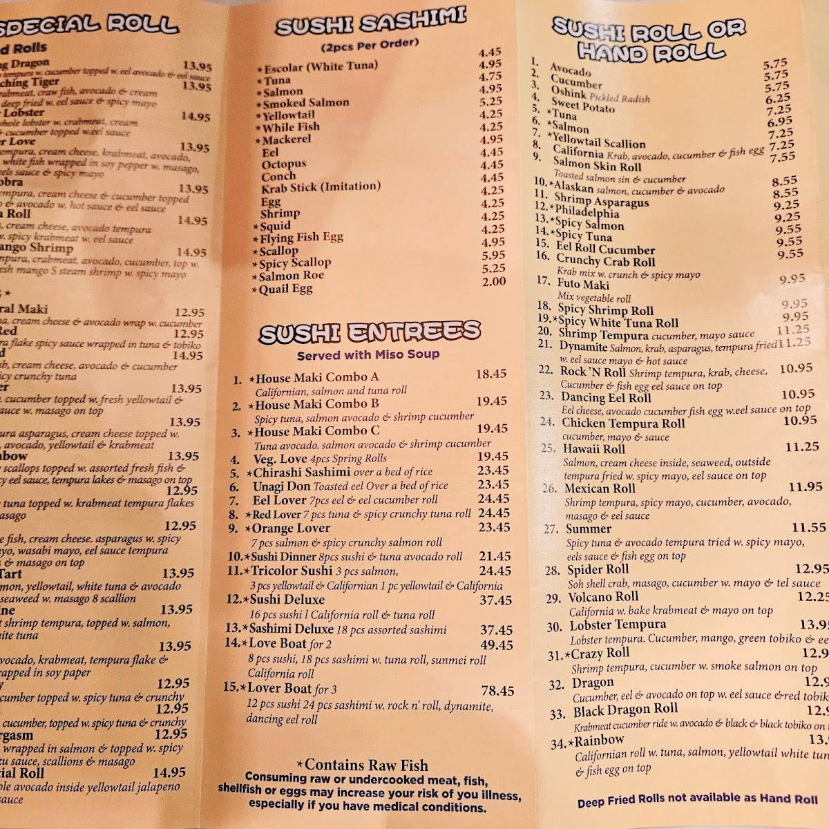 Menu at Captain Crab Seafood restaurant, Port Charlotte