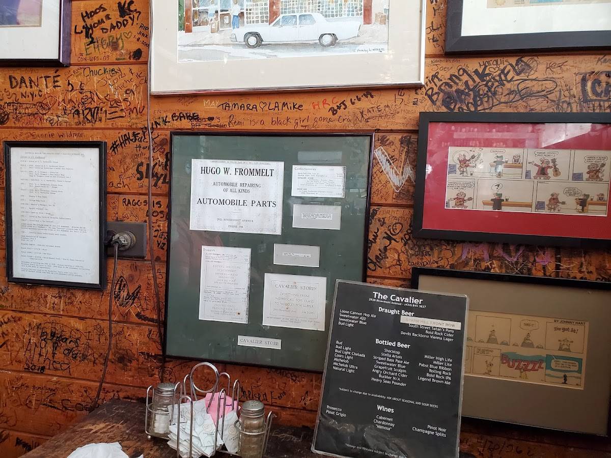 Menu at Cavalier Store restaurant, Lynchburg