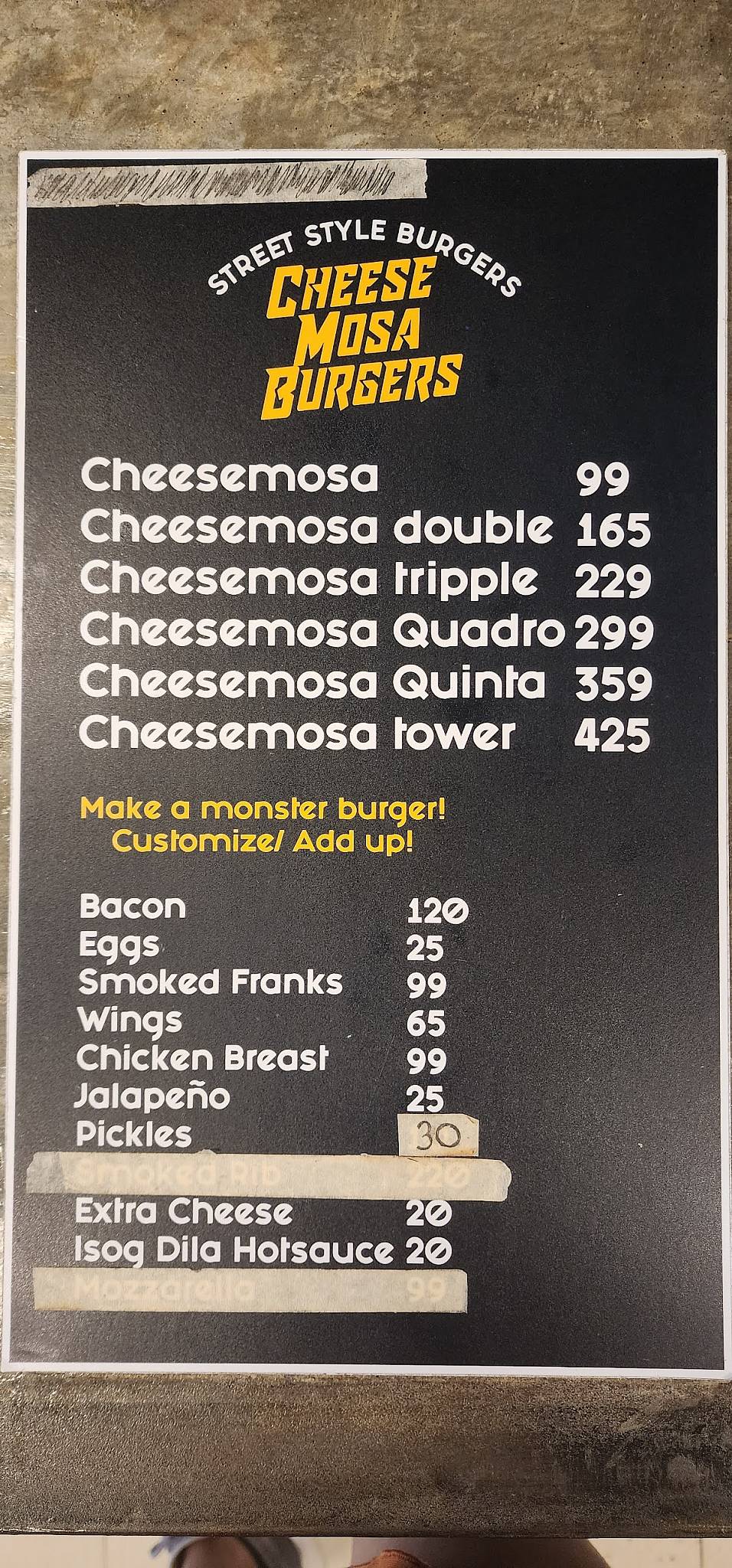 Menu at Chef Marquin’s Burgers Redefined PH restaurant, Cebu City