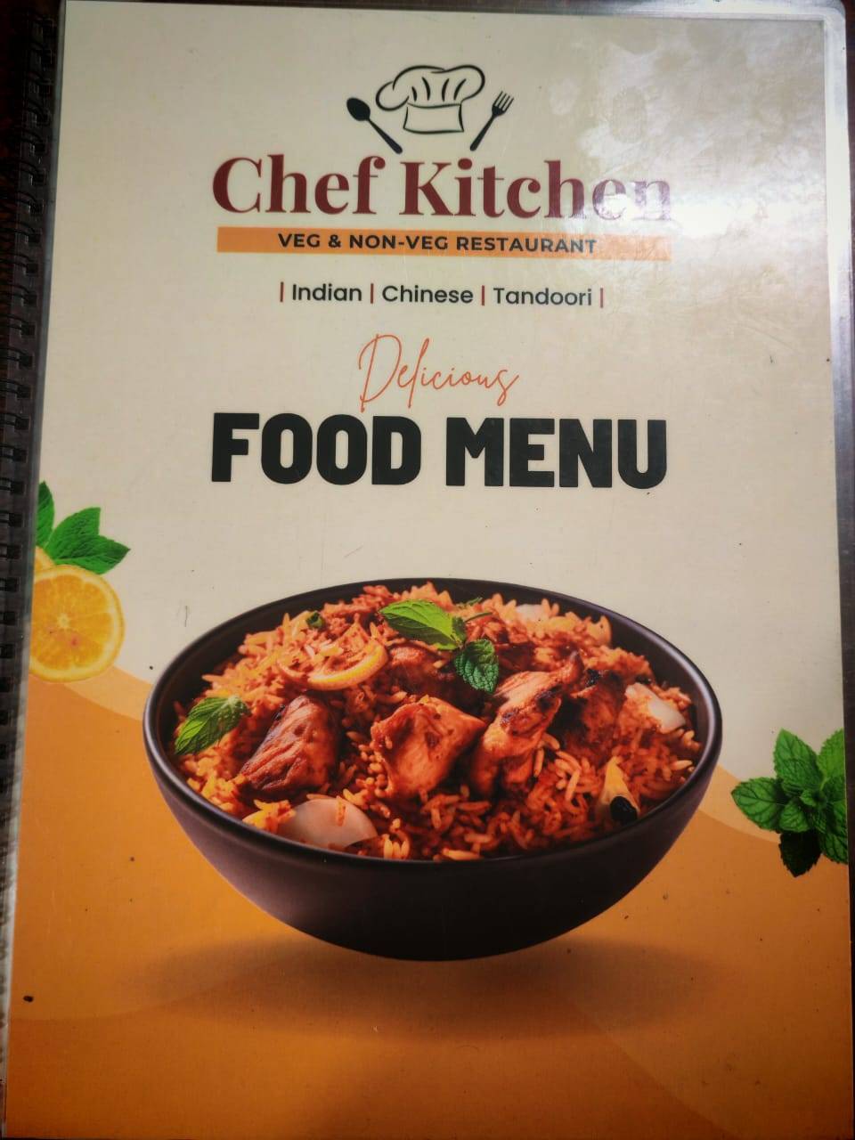 Menu at Chef kitchen, Chennai