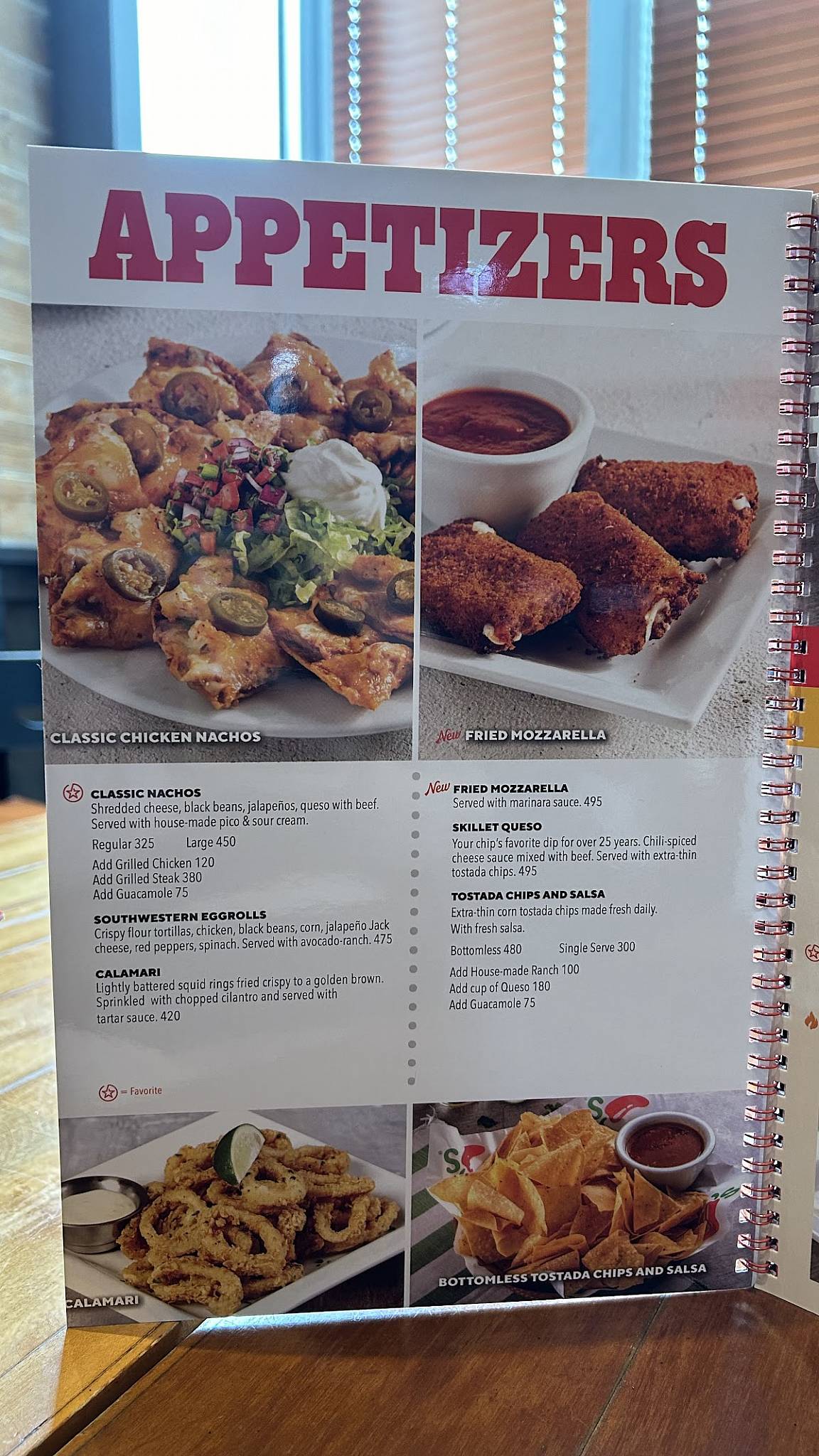 Menu at Chili’s One Bonifacio High Street restaurant, Taguig