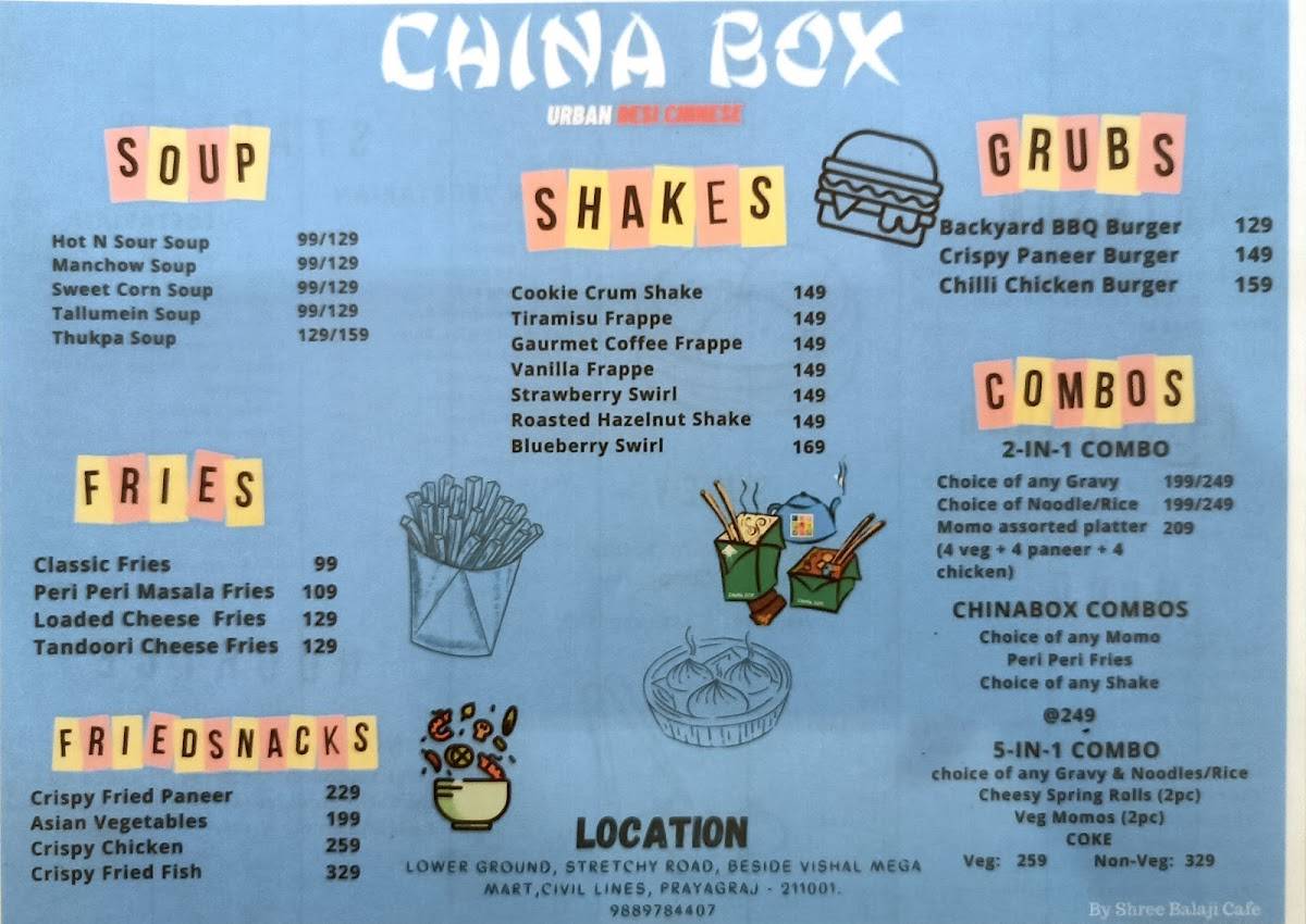 Menu at China Box, Allahabad