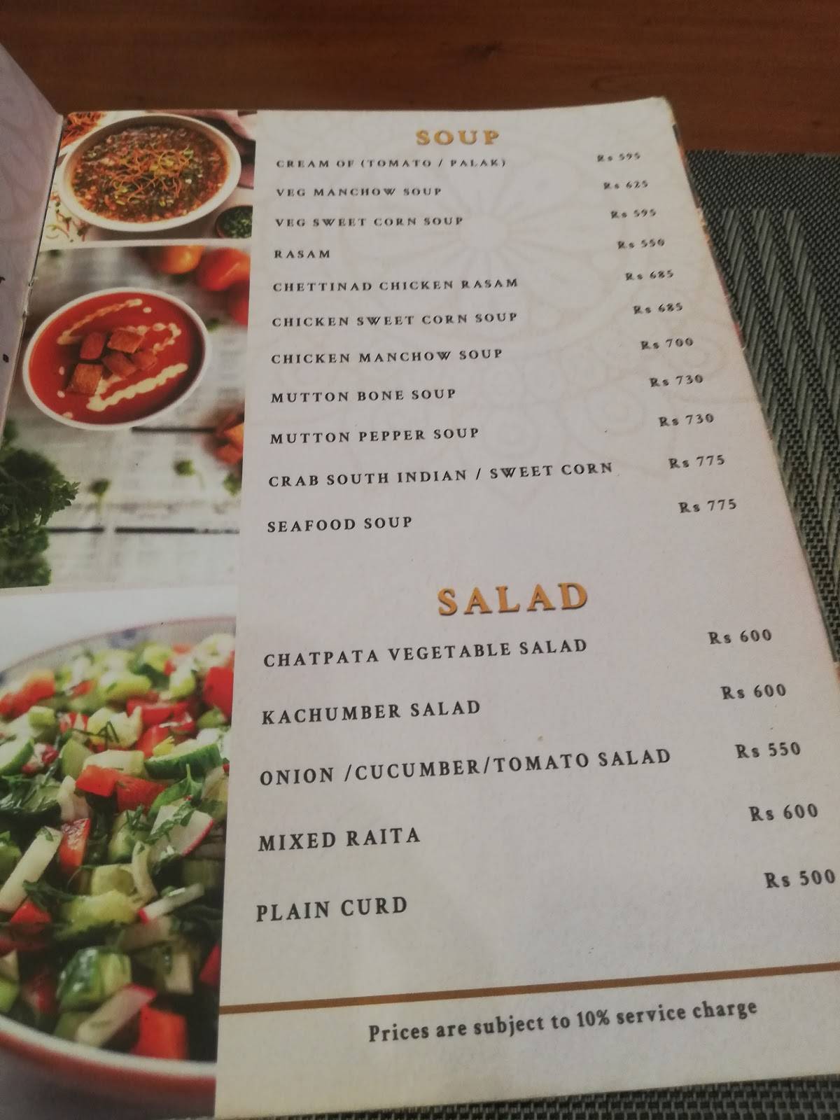 Menu at Chola Authentic Indian Restaurant @ One Galle Face, Colombo