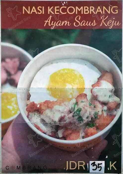 Menu at Combrang restaurant, Jakarta, Pasar Santa