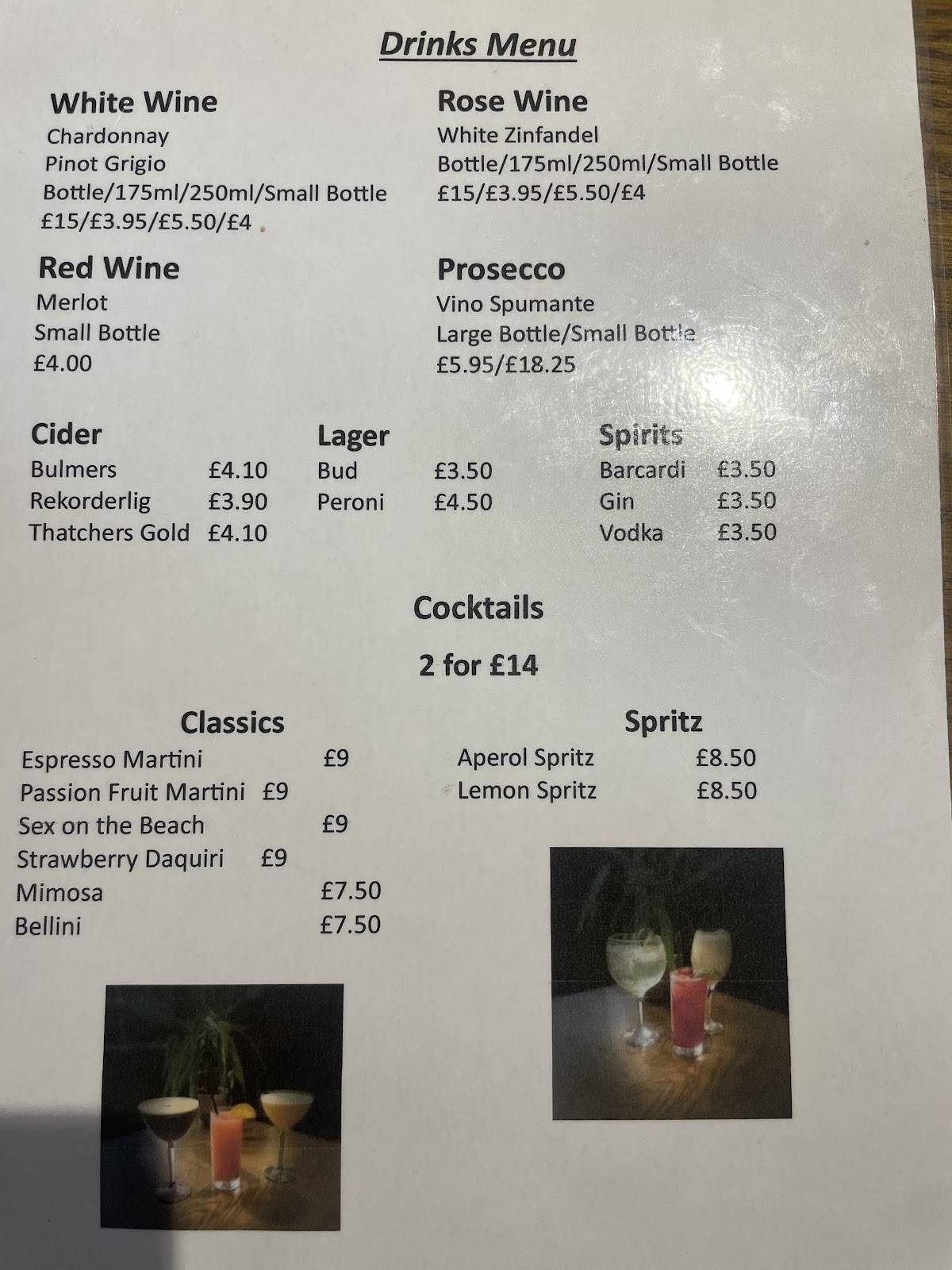 Menu at Court House Coffee Shop, Cardiff