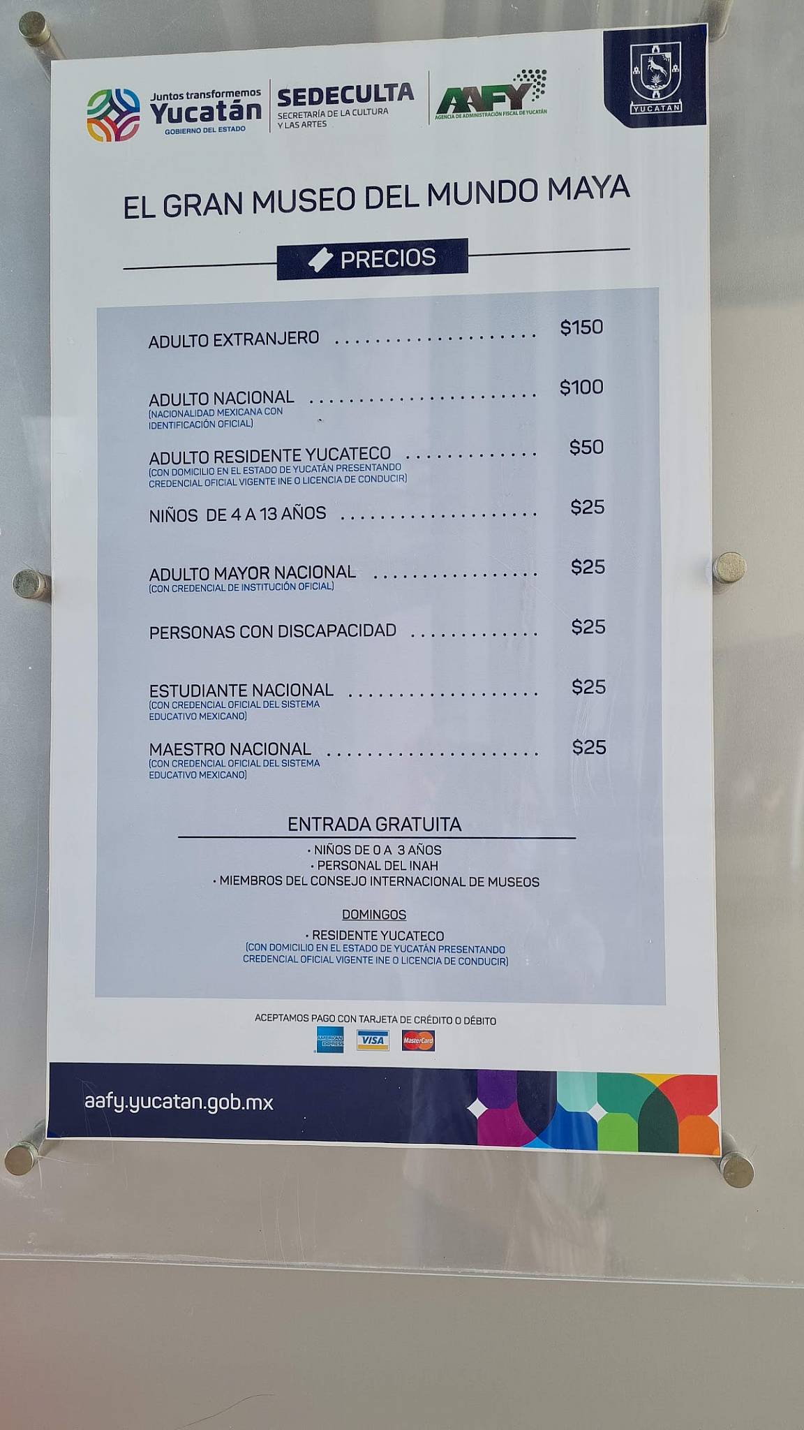 Carta del restaurante Crabster, Merida