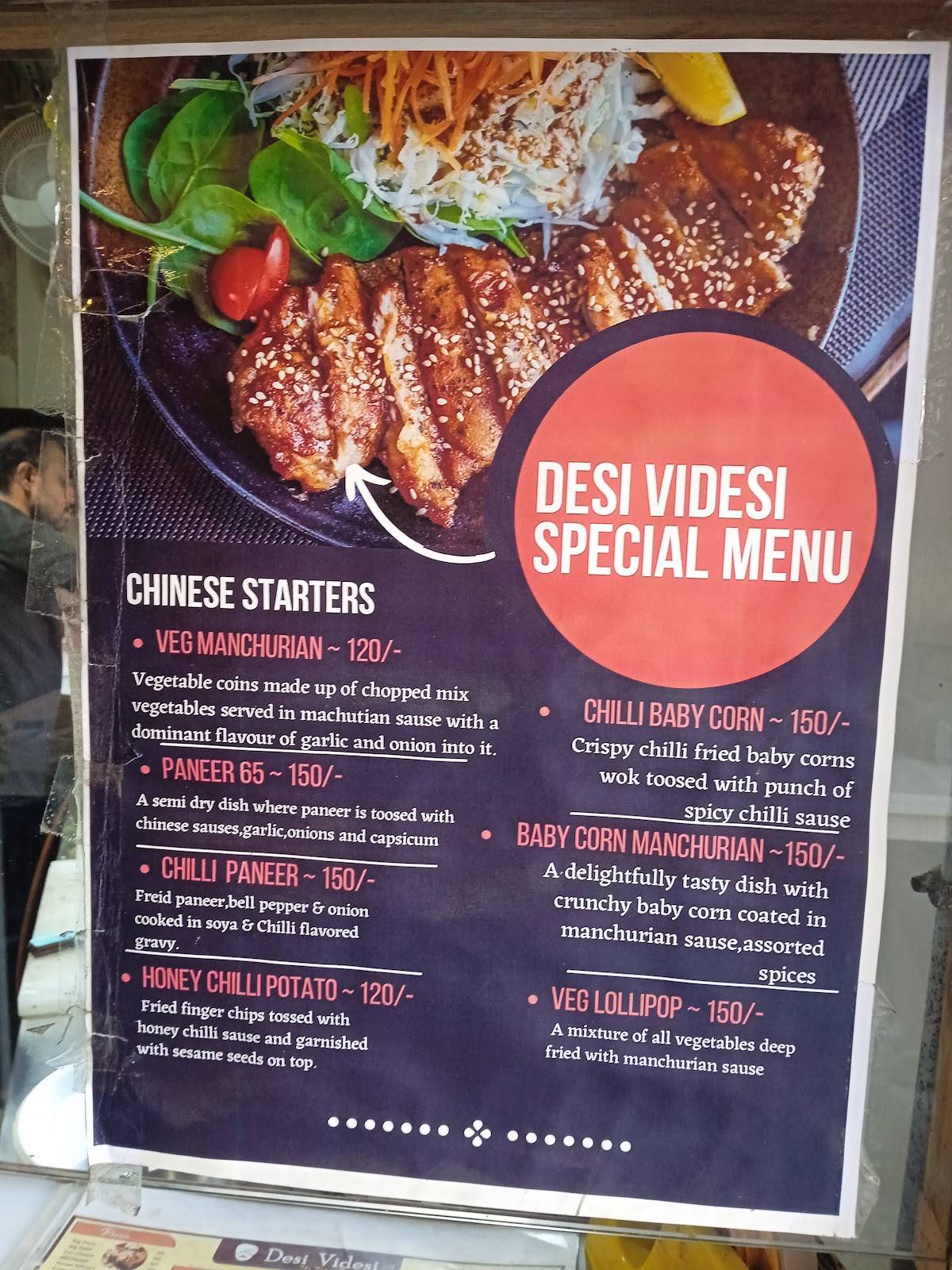 Menu at Desi Videsi, Hyderabad