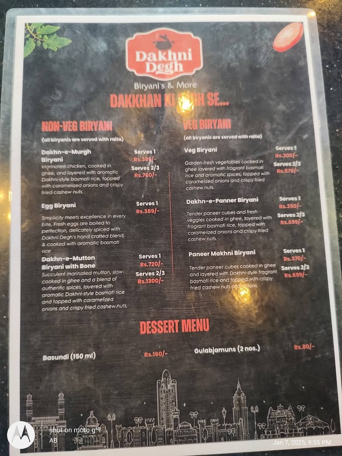 Menu at Dakhni Degh - Authentic Ghee Biryani & Kebabs, Pune