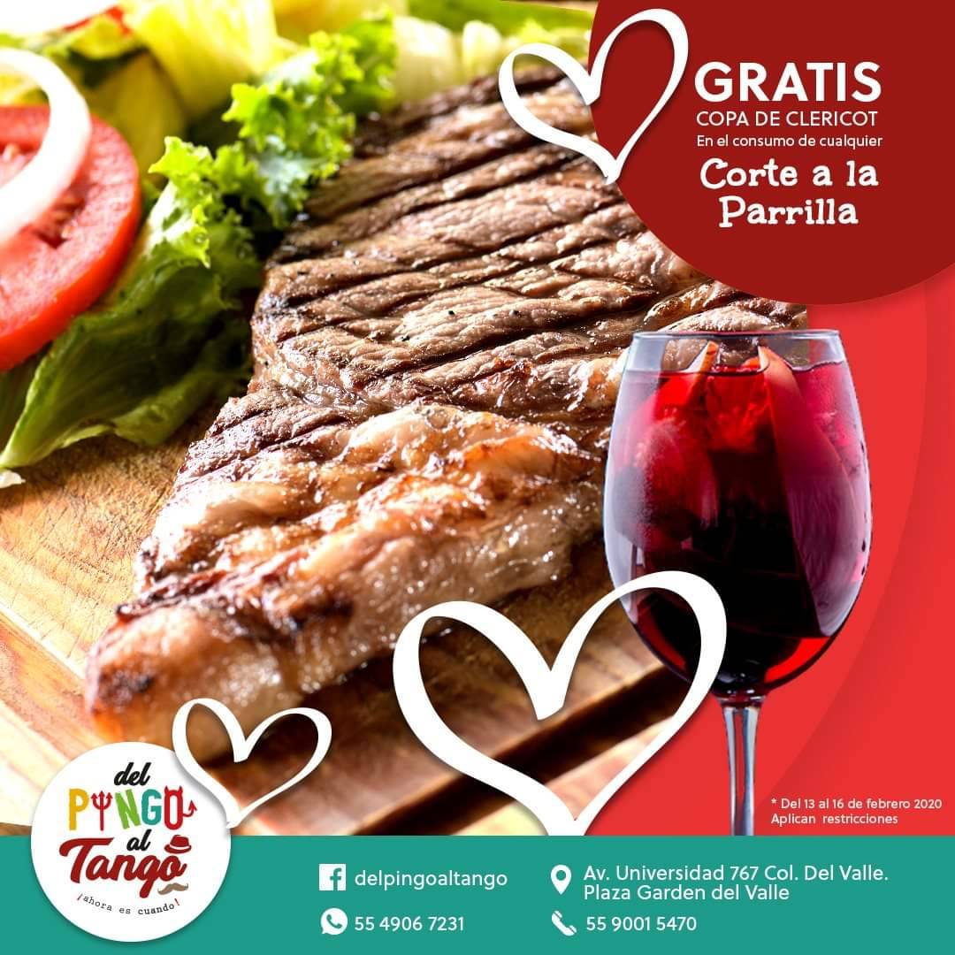 Carta del restaurante Del Pingo al Tango Del Valle, Ciudad del México