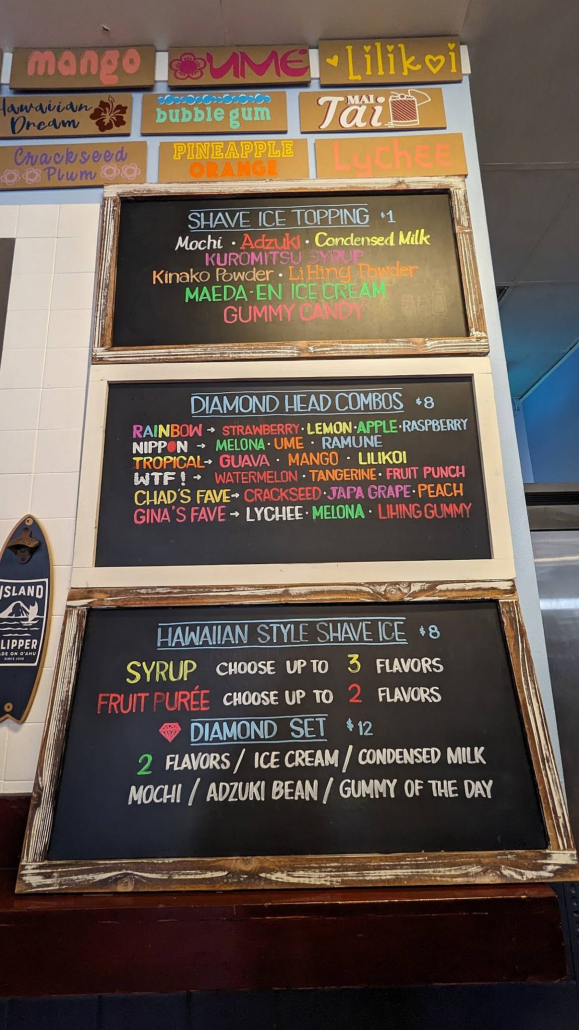 Menu at Diamond Head General Store restaurant, San Bruno
