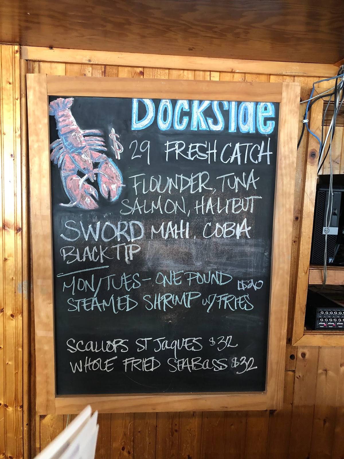 Menu at Dockside Seafood & Fishing Center restaurant, Virginia Beach