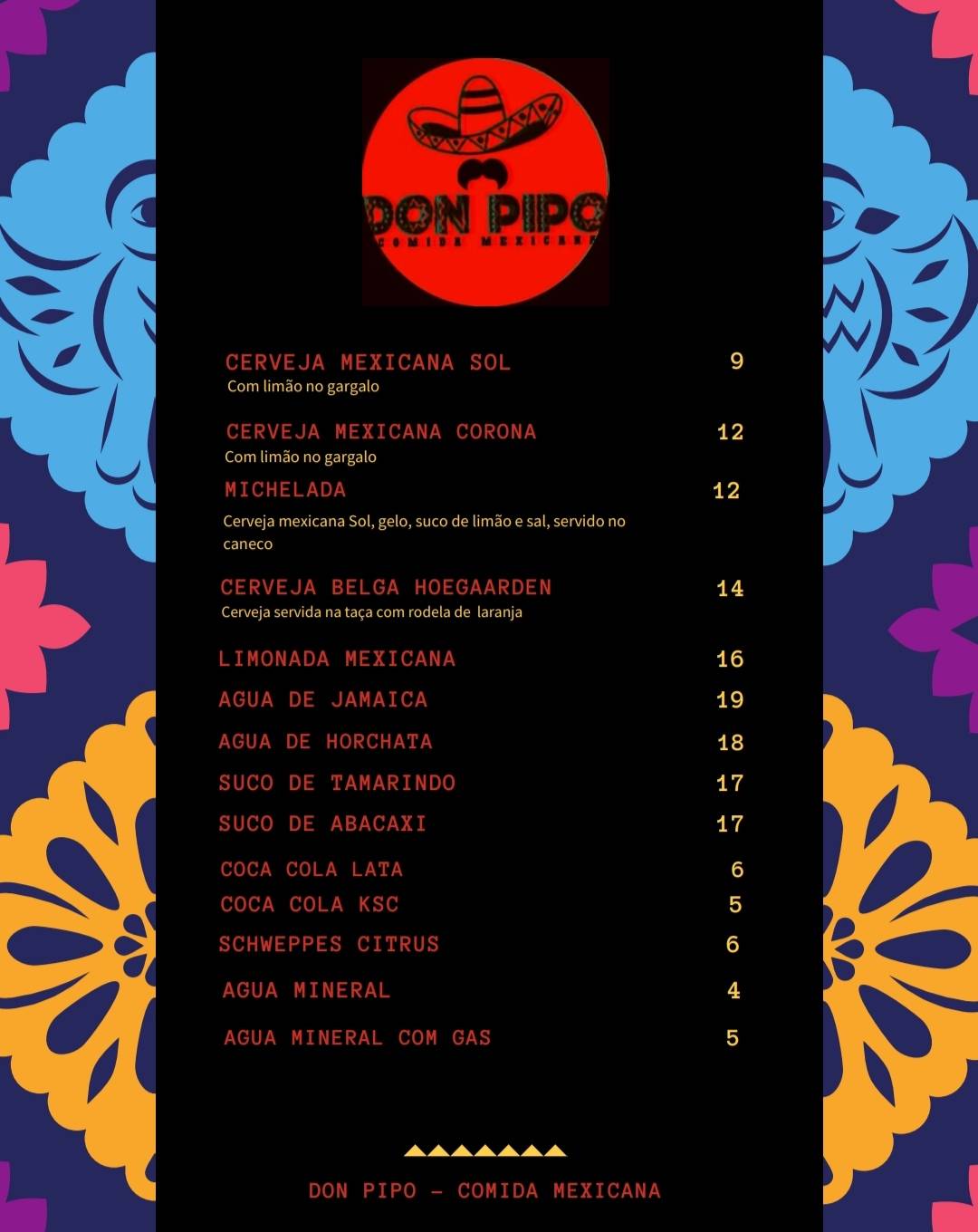 Carta del restaurante Don Pipo Matão, Matão