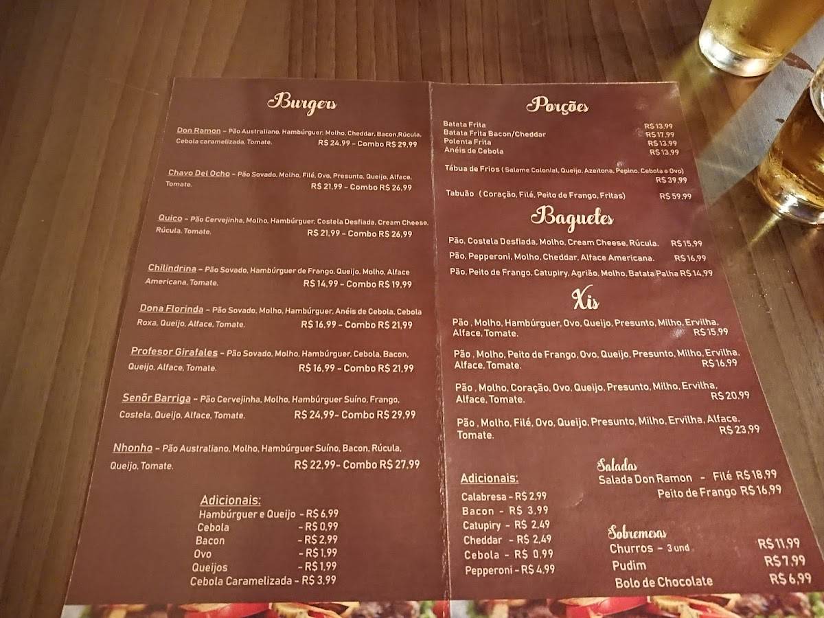 Menu em Don Ramon Burger restaurante, Ijuí