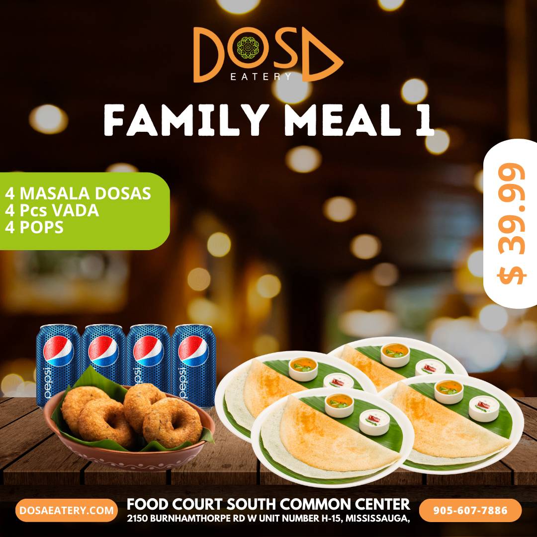 Menu at Dosa Eatery Express (South Common Center) restaurant, Mississauga