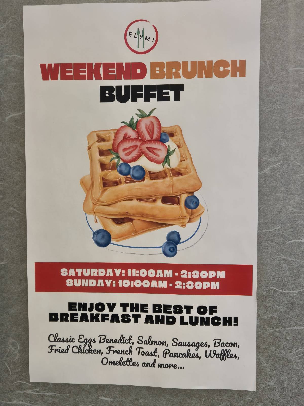 Menu at ELYMI Family Buffet Restaurant, Calgary