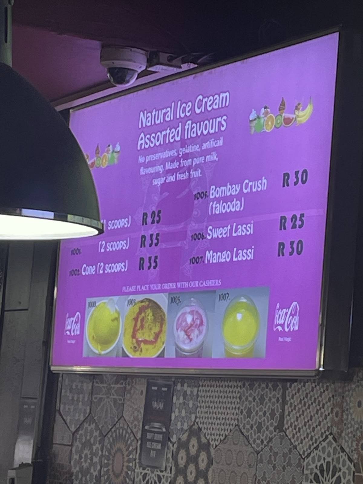Menu at Eastern Food Bazaar restaurant, Cape Town, 96 Longmarket St