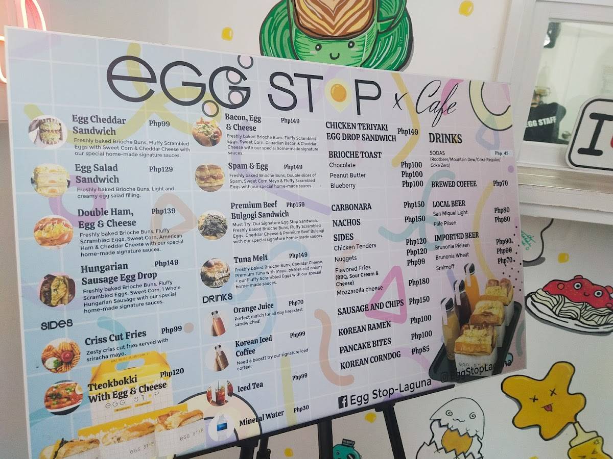 Menu at Egg Stop- Laguna, Biñan