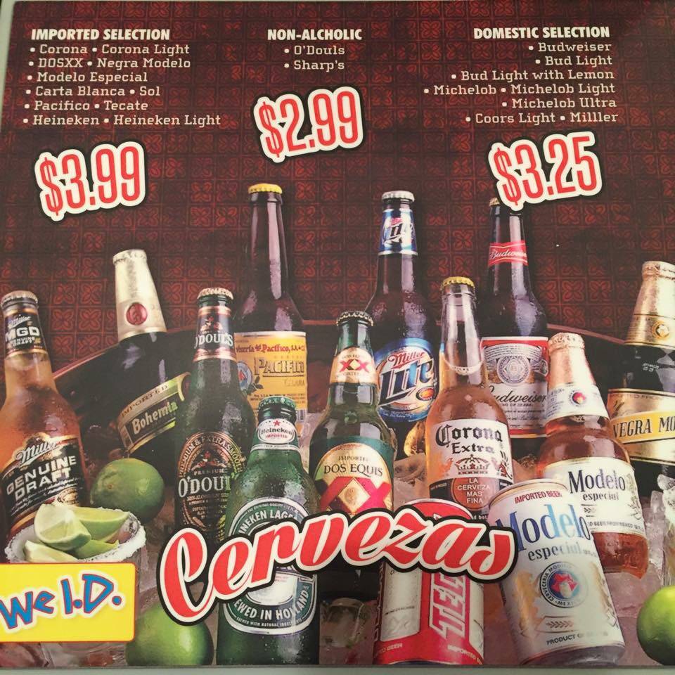 Menu at El Toro Loco restaurant, Memphis, Poplar Ave