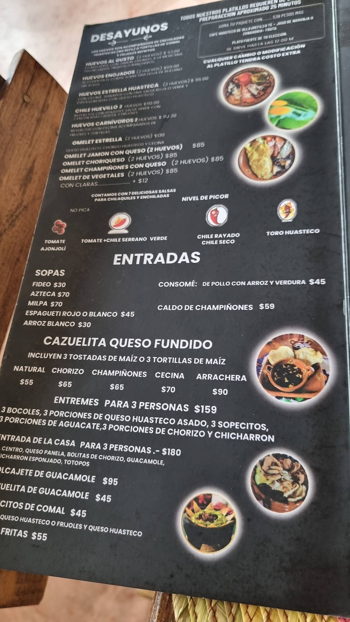Carta de Estrella Huasteca Restaurante, Tulancingo