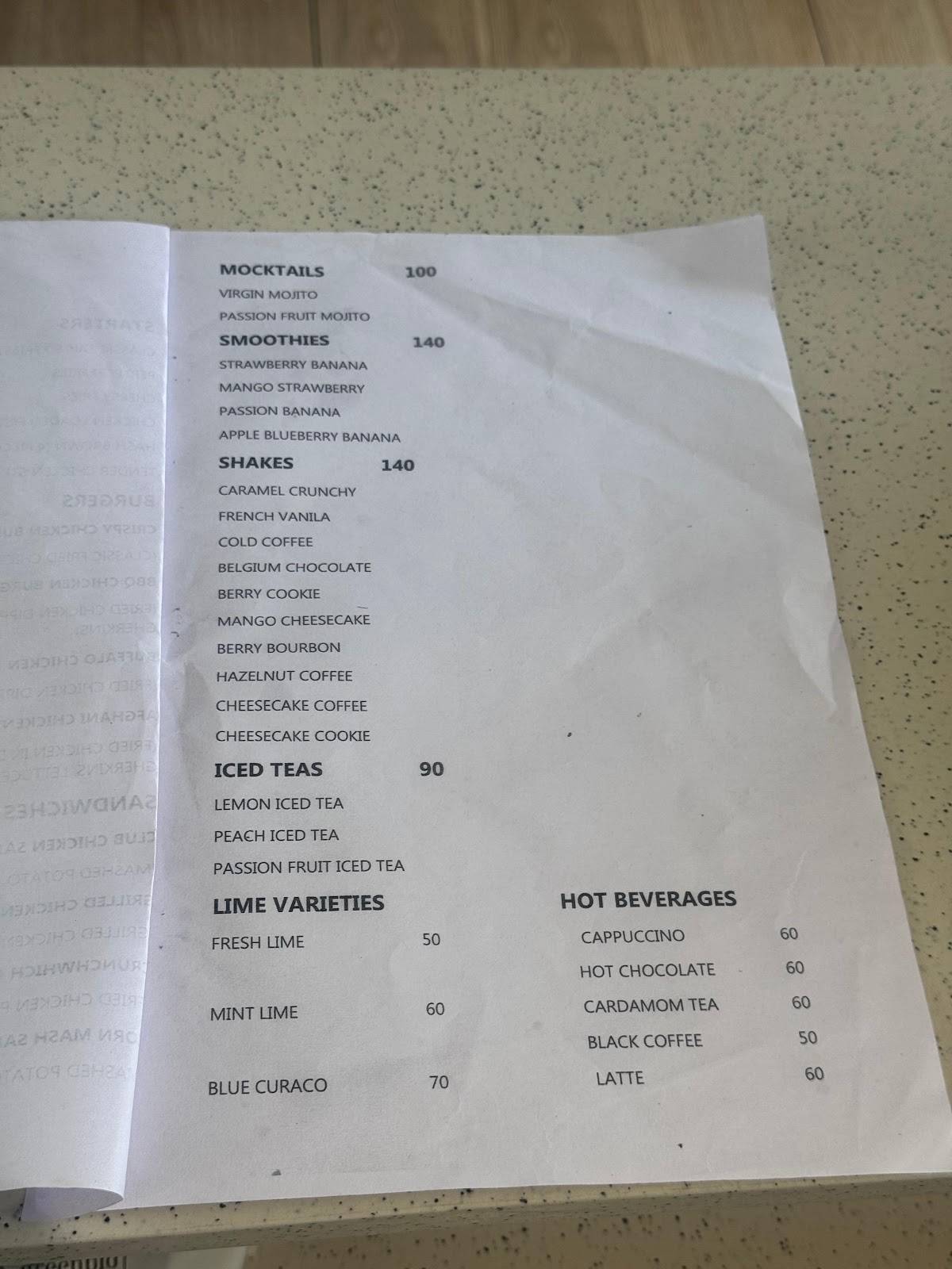 Menu at FINCH CAFE N CAKES, Kottayam, HGV9+P2Q