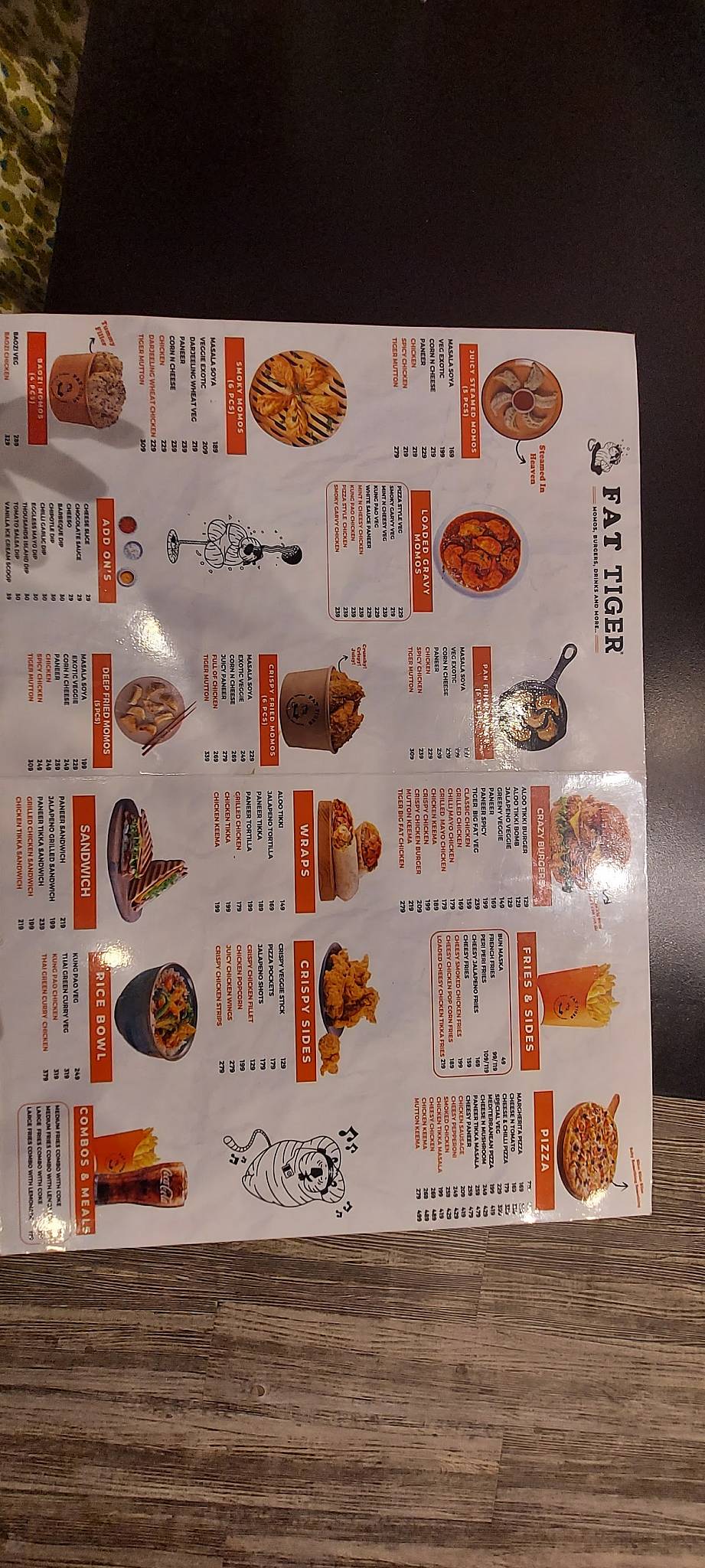 Menu at Fat Tiger, Ahmedabad
