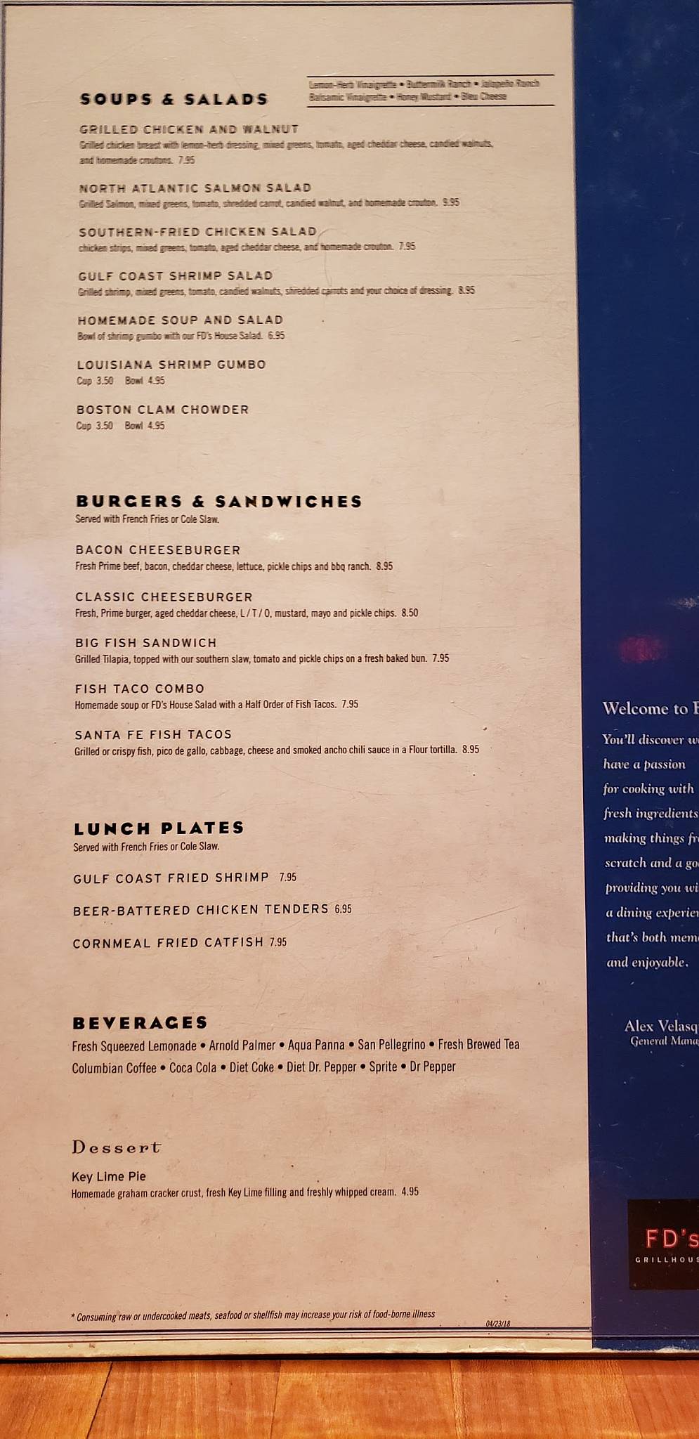 Menu at Fish Daddy's Grill House restaurant, Tulsa