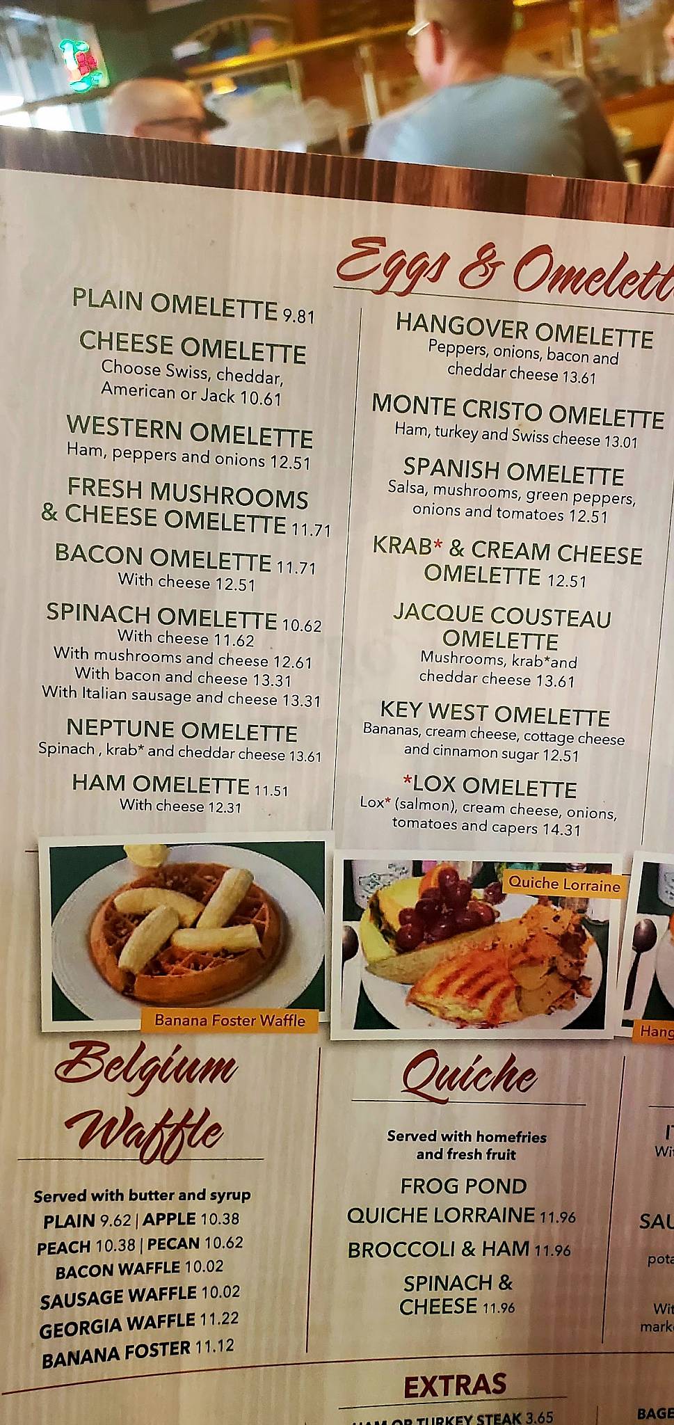 Menu at Frog Pond restaurant, North Redington Beach