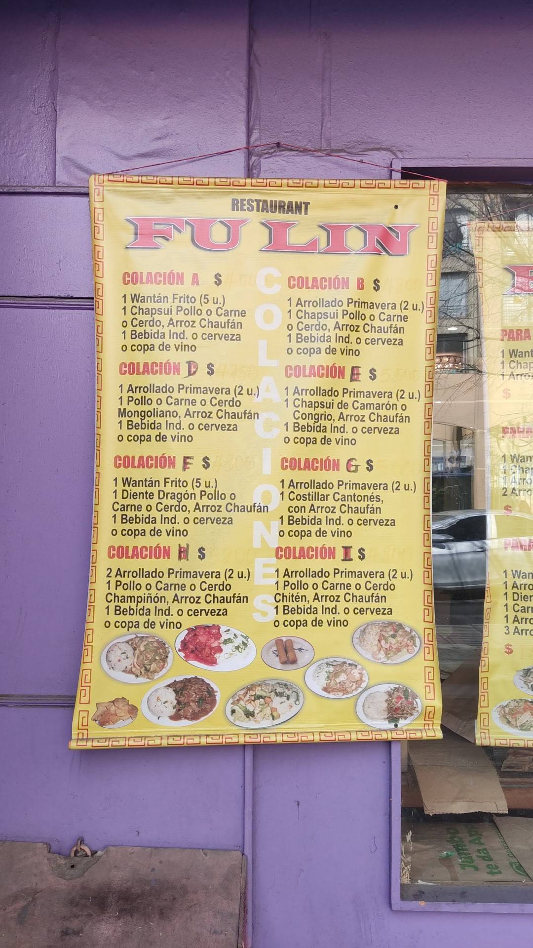 Menu at Restaurant Fu Lin, Santiago