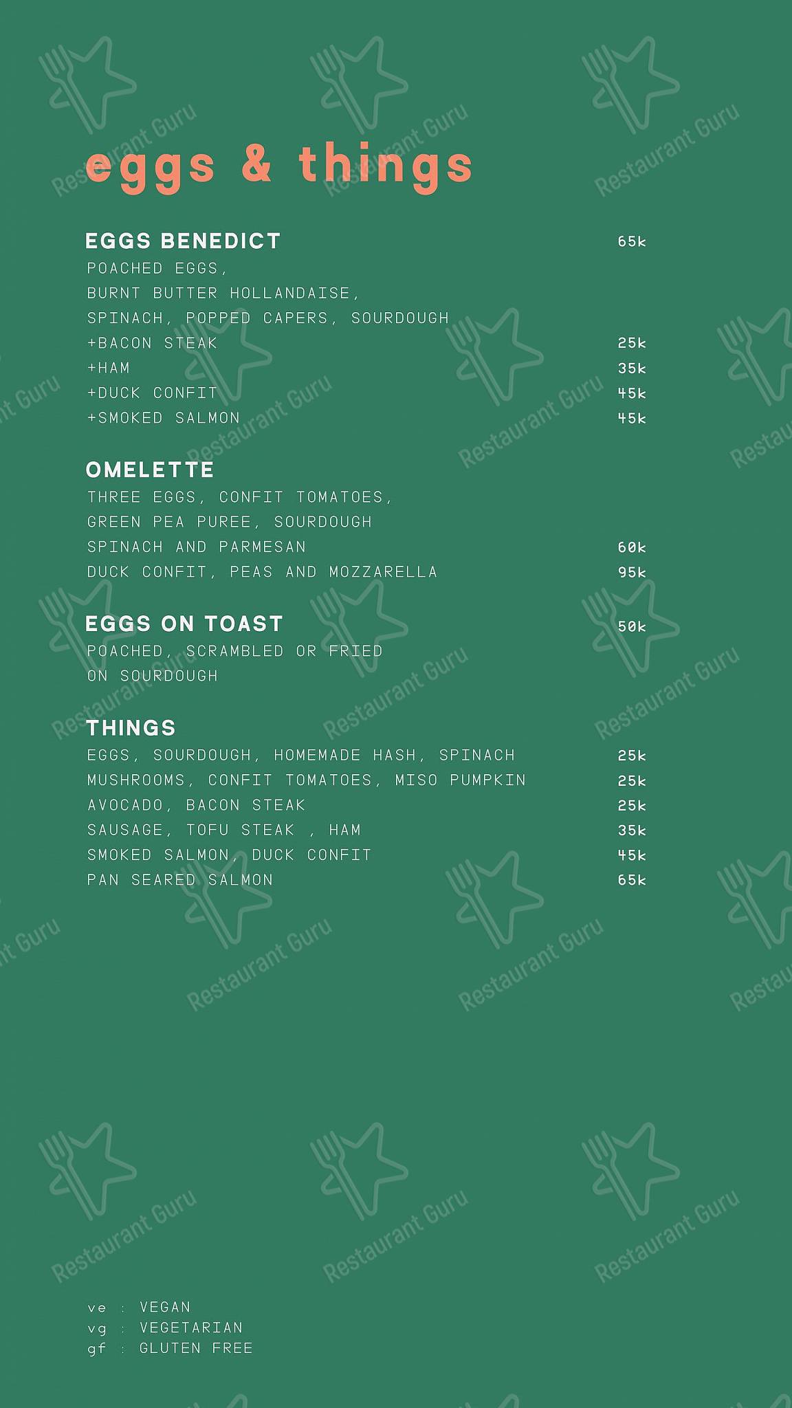 Carta del restaurante Full Circle, a concept by Expat. Roasters, Bedulu