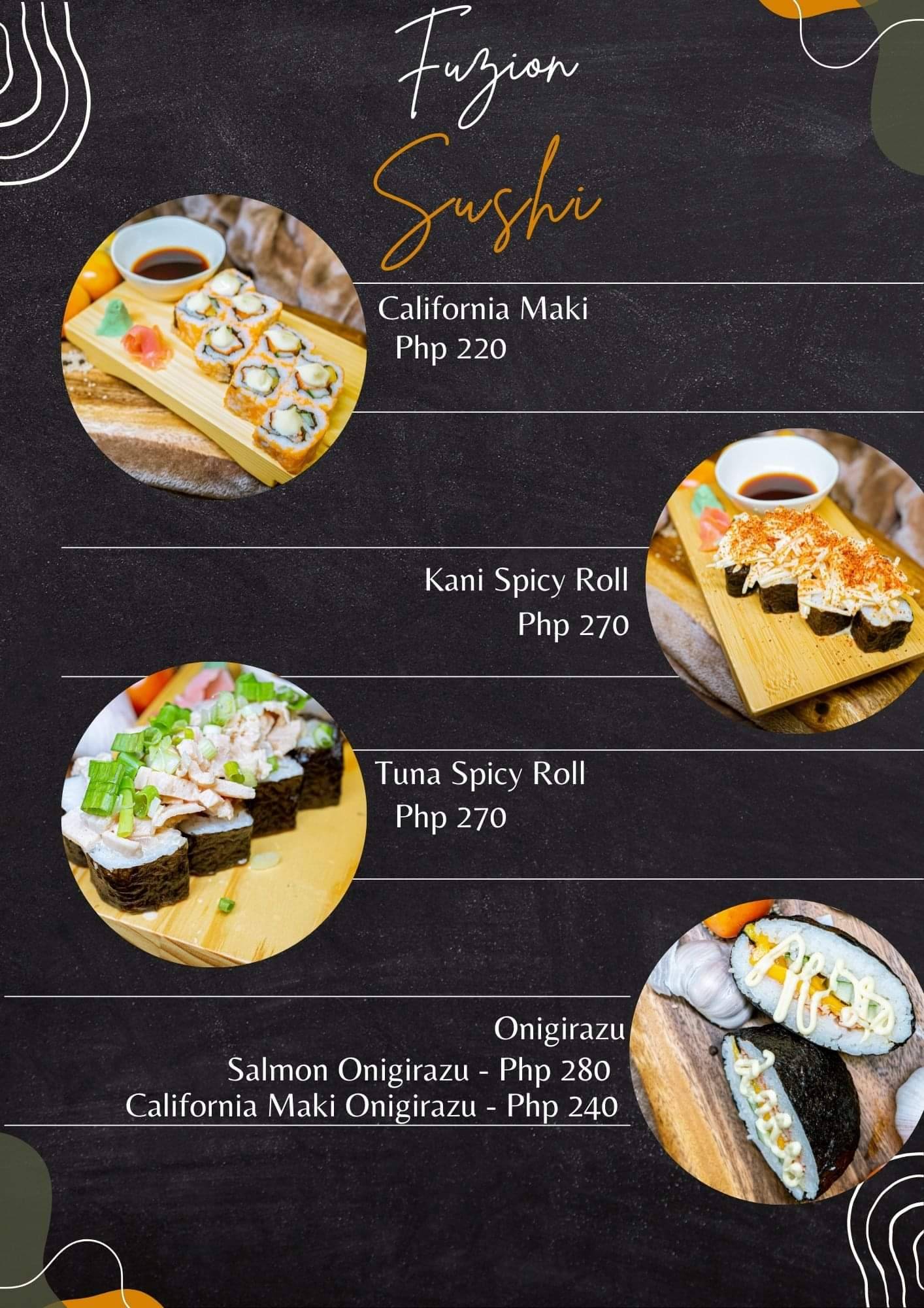 Menu at Fuzion Kaffe & Restaurant, Pagadian City, RCFP+MJF