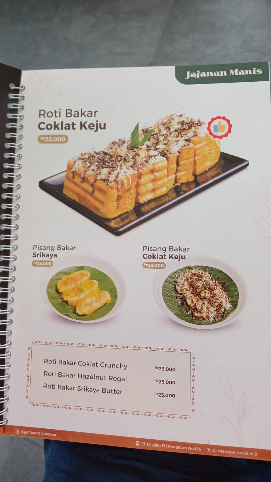 Menu at Garpoo Cafe, Medan, Jl. Jend. D.I Panjaitan No.185