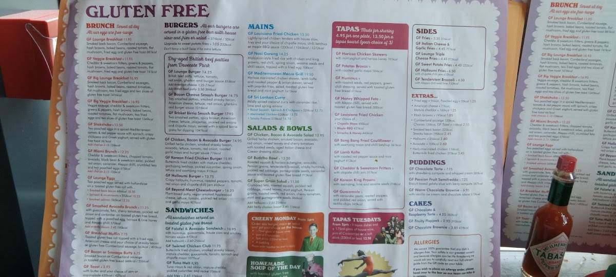 Menu at Gatto Lounge restaurant, Pontypridd