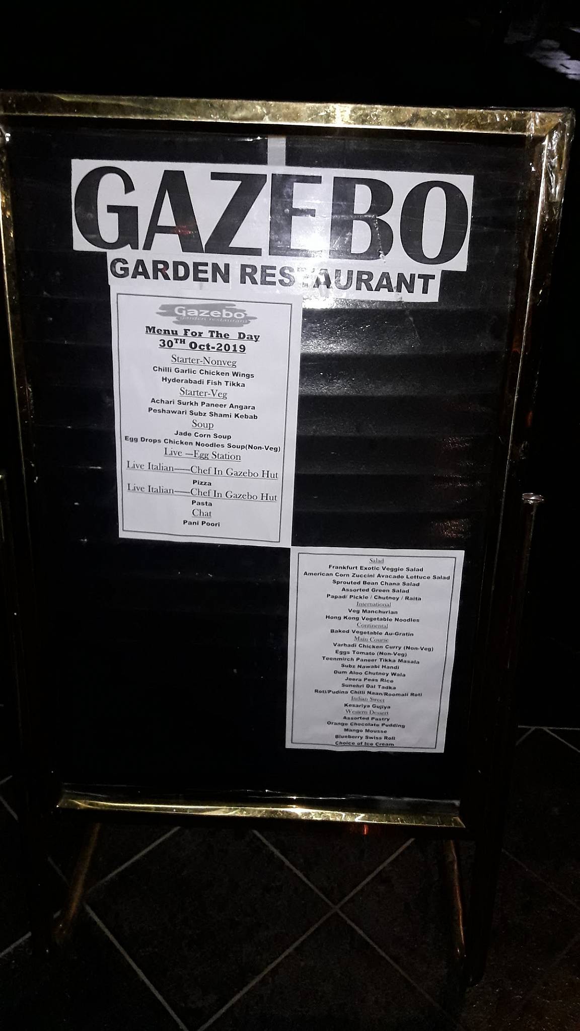 Menu at Gazebo Garden Restaurant, Vadodara, +J5J