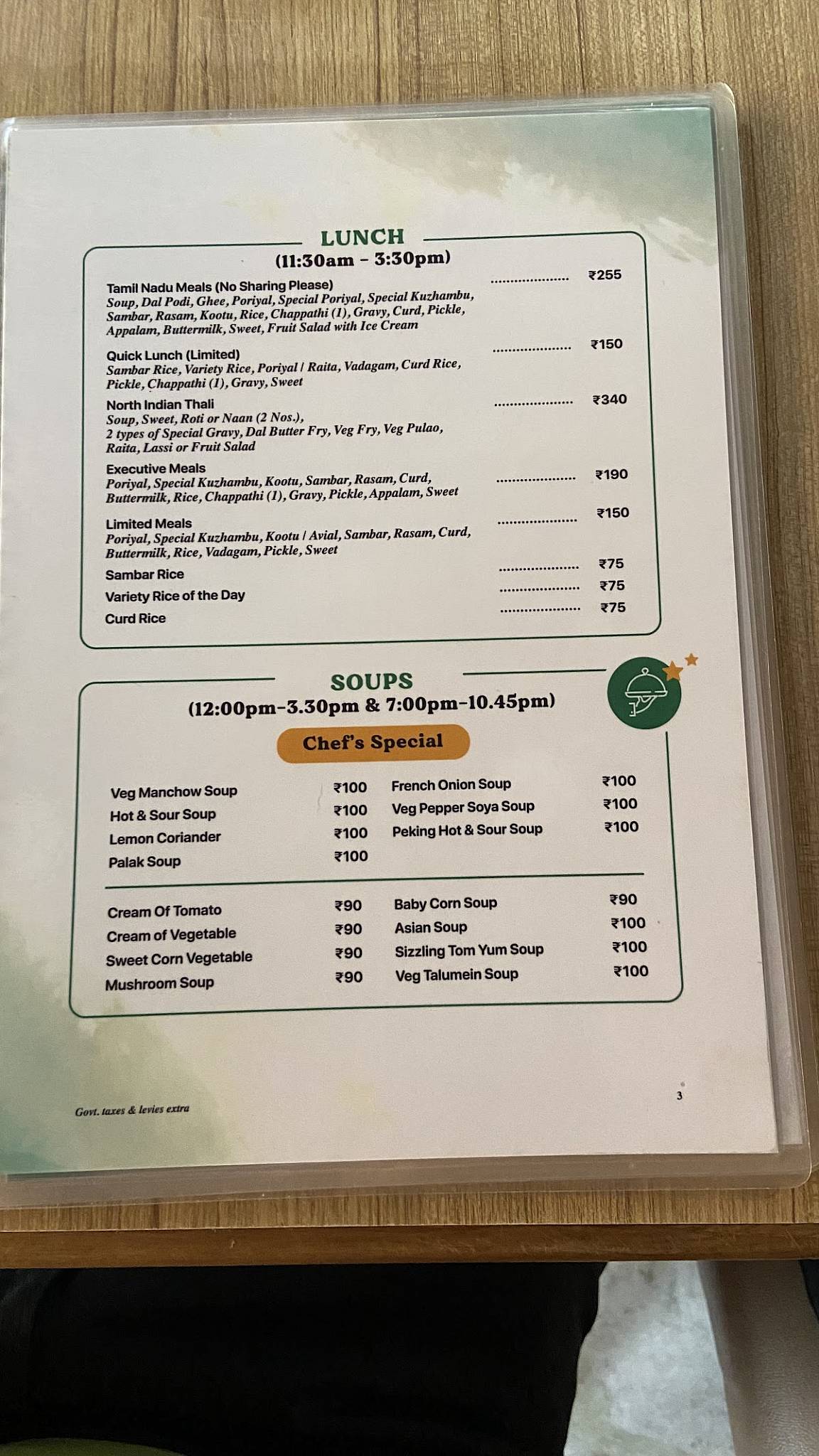 Menu at Geetham Veg Restaurant Navalur, Chennai