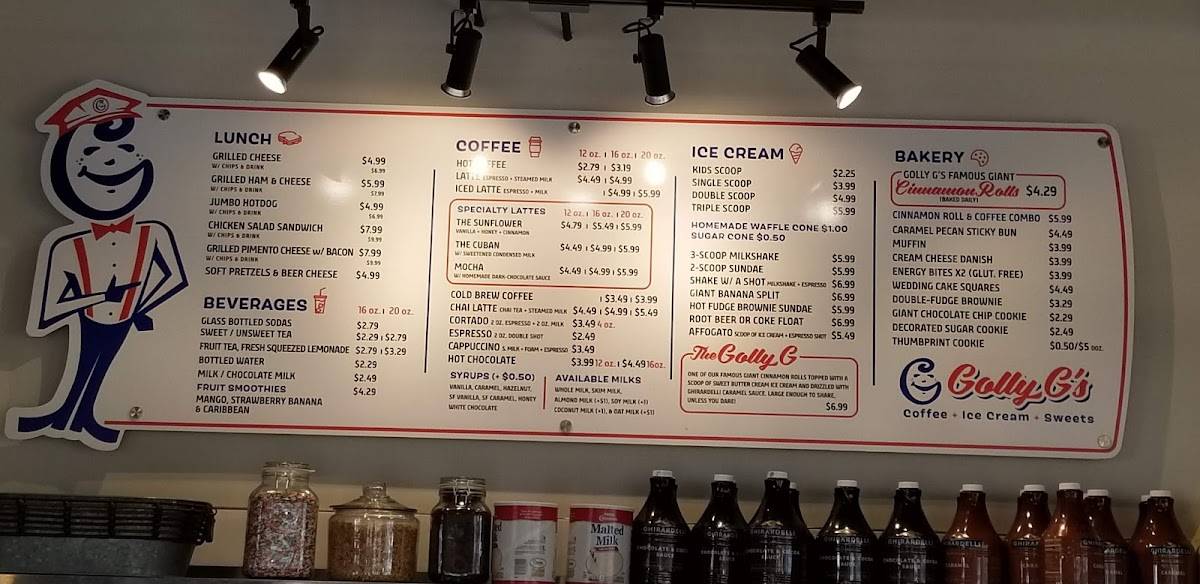 Menu at Golly G's Coffee, Ice Cream & Sweets - Greenbrier, Greenbrier