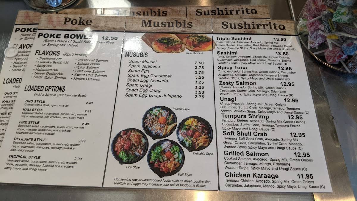 Menu at Good Friends Hawaiian Poke restaurant, Davis
