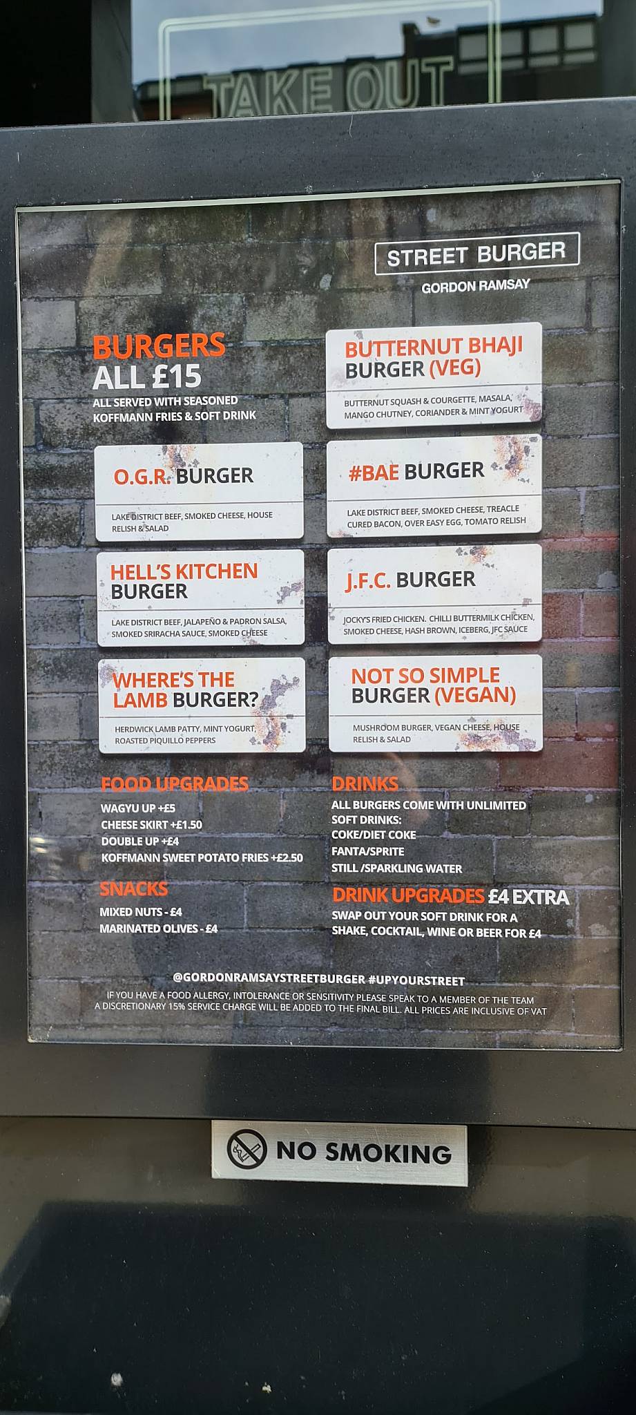 Carta del restaurante Gordon Ramsay Street Burger x Street Pizza ...