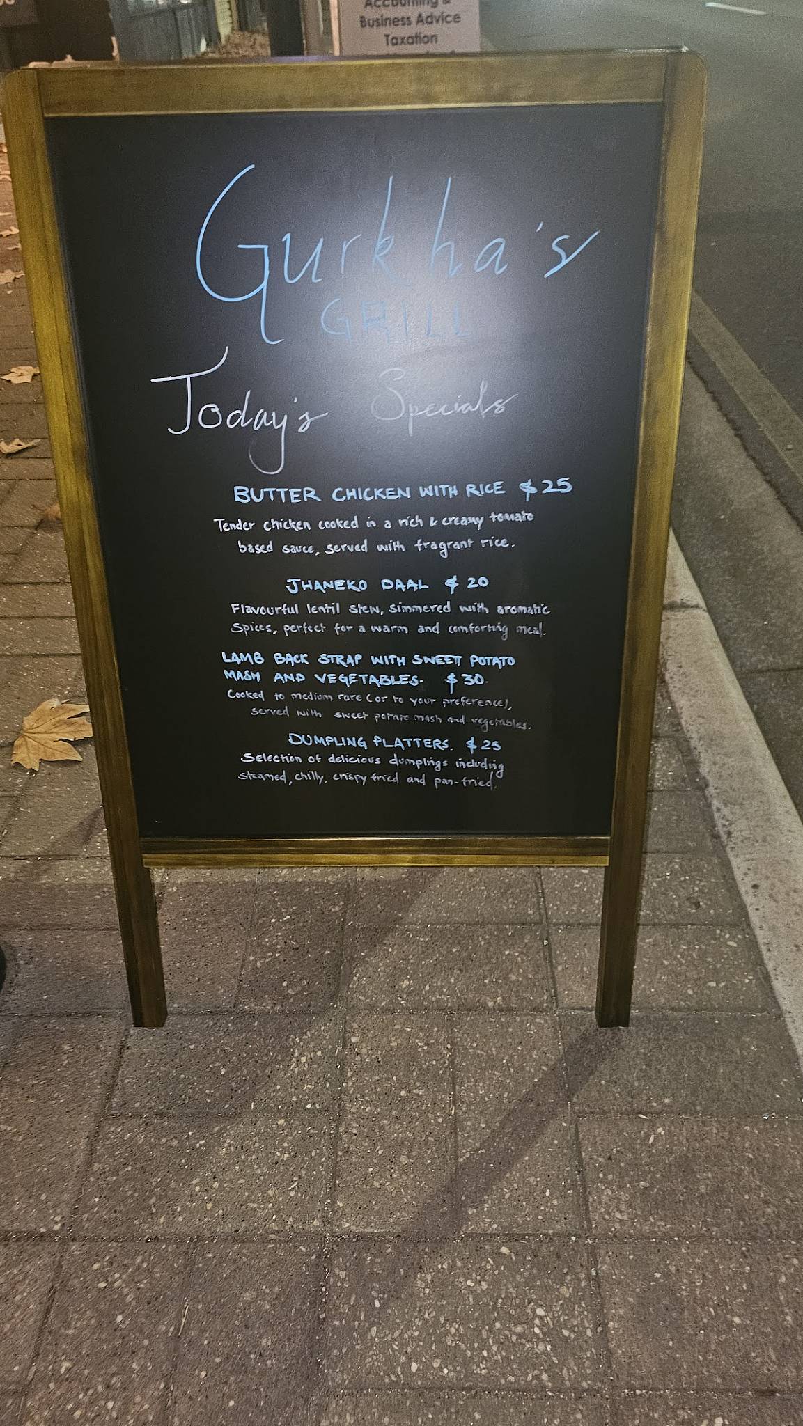 Menu at Gurkha's Grill restaurant, Goodwood, 147 Goodwood Rd