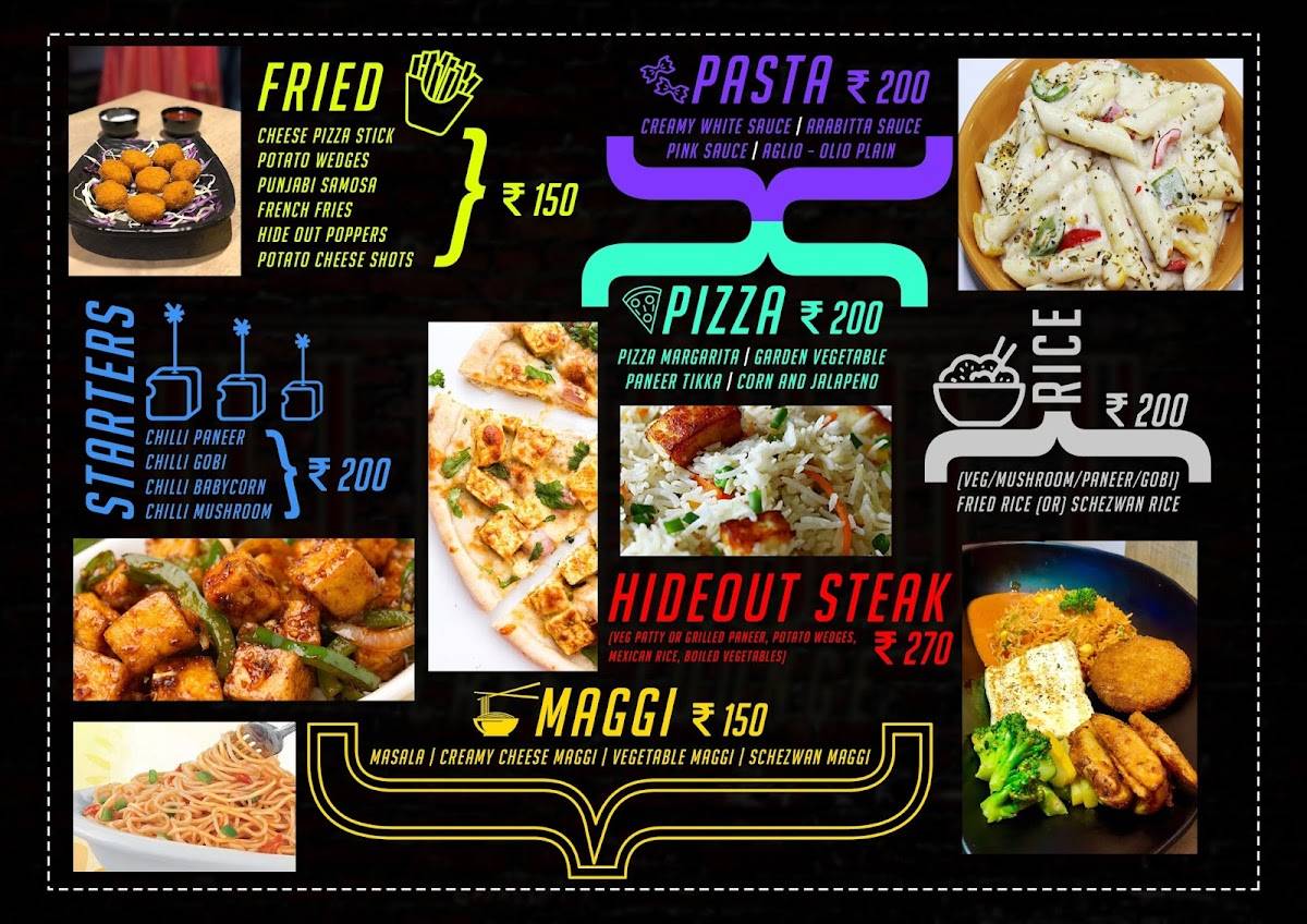 Menu at HIDEOUT Veg Lounge, Chennai