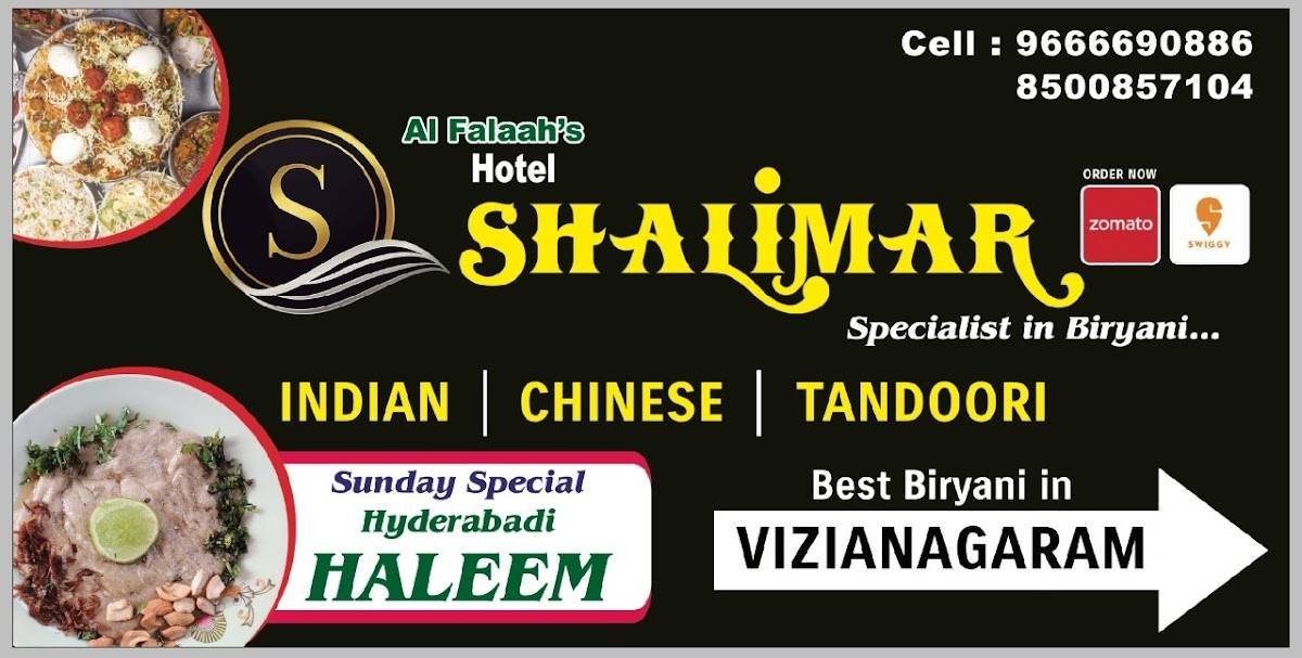 Menu at Hotel Shalimar Restaurant, Vizianagaram