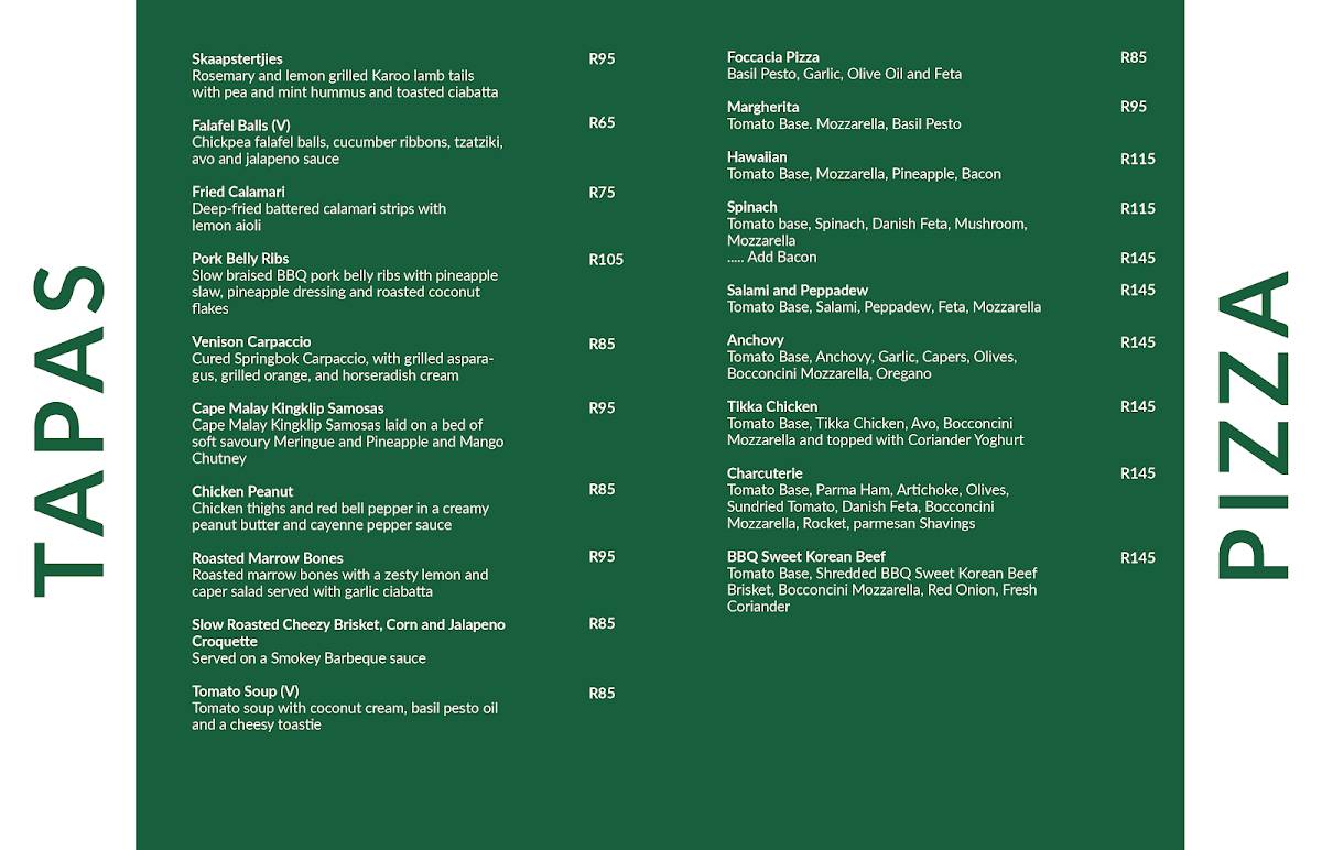 Menu at Hello You Restaurant, Graaff-Reinet