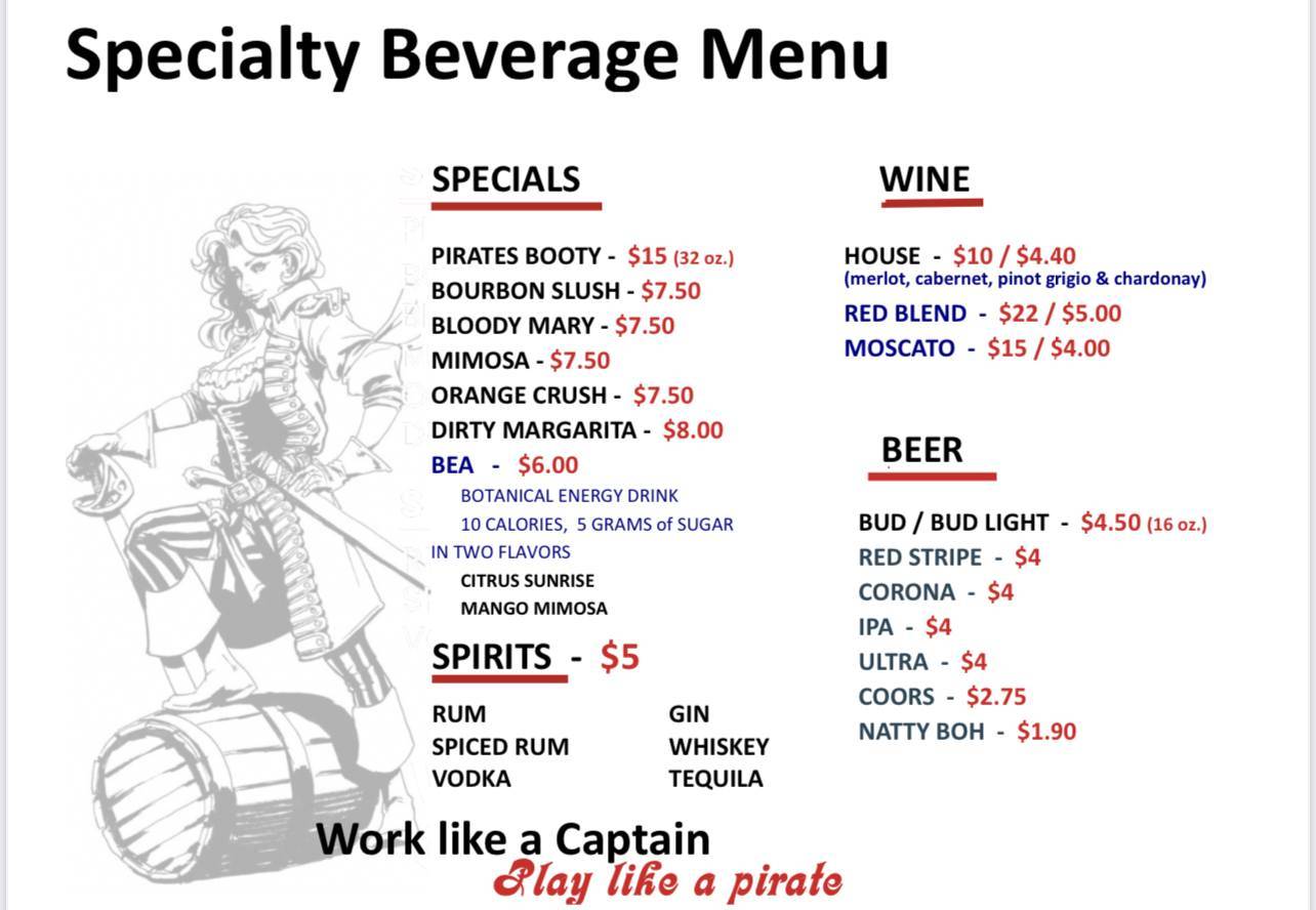 Menu at Hidden Harbour restaurant, Solomons