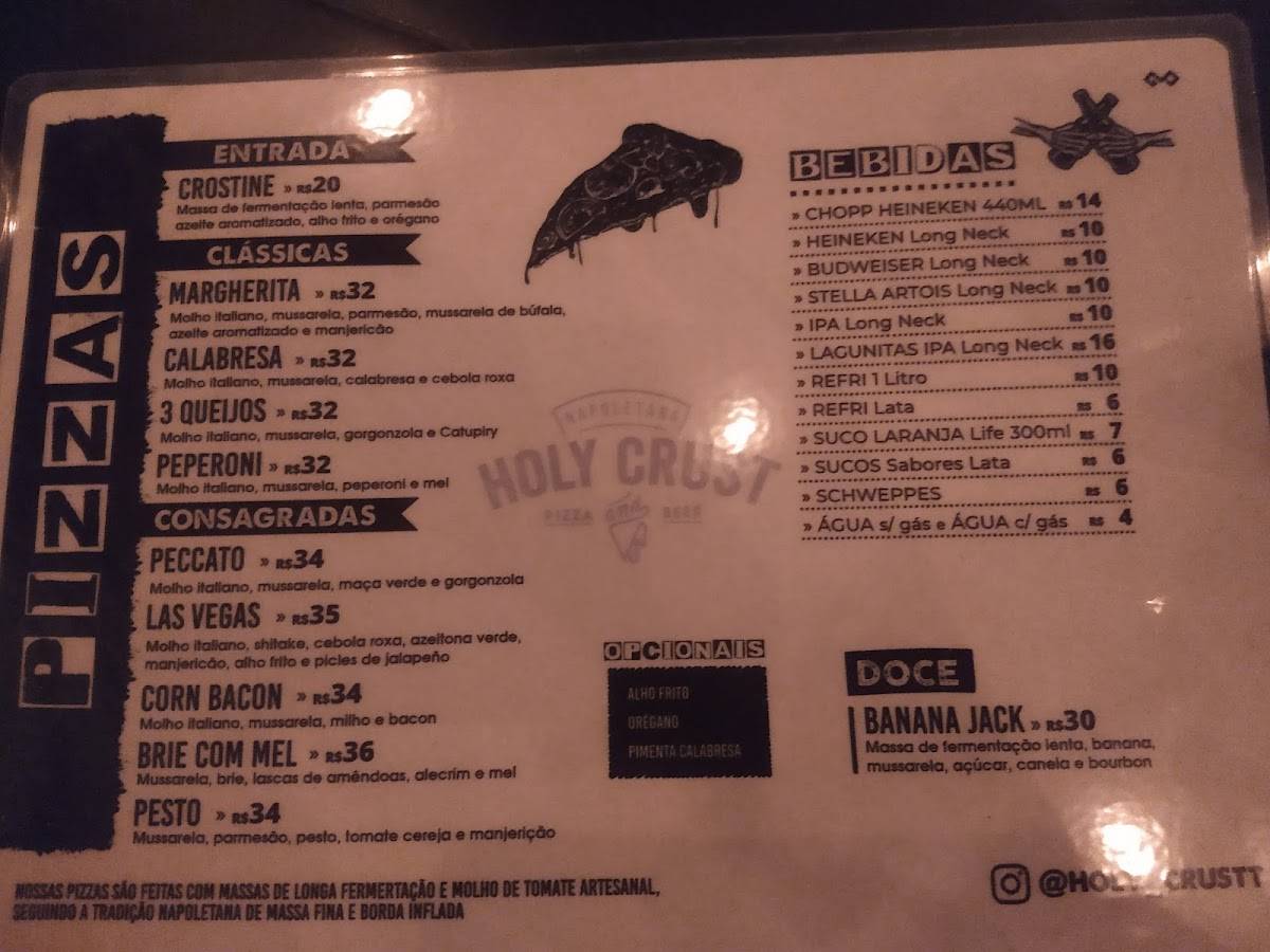 Carta del restaurante Holy Crust Pizza and Beer, São Carlos