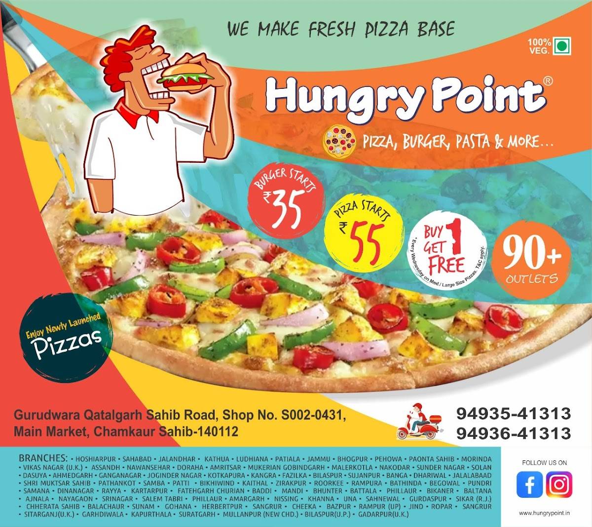 Menu at Hungry Point - Chamkaur Sahib, Chamkaur Sahib