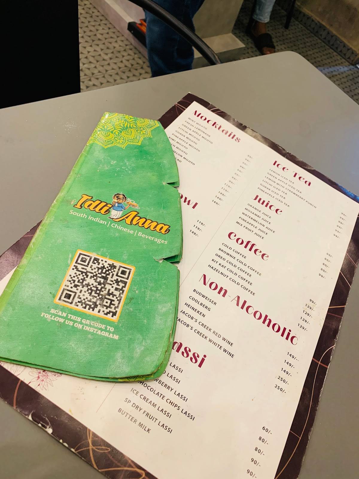 Menu at IDLI ANNA, Vadodara