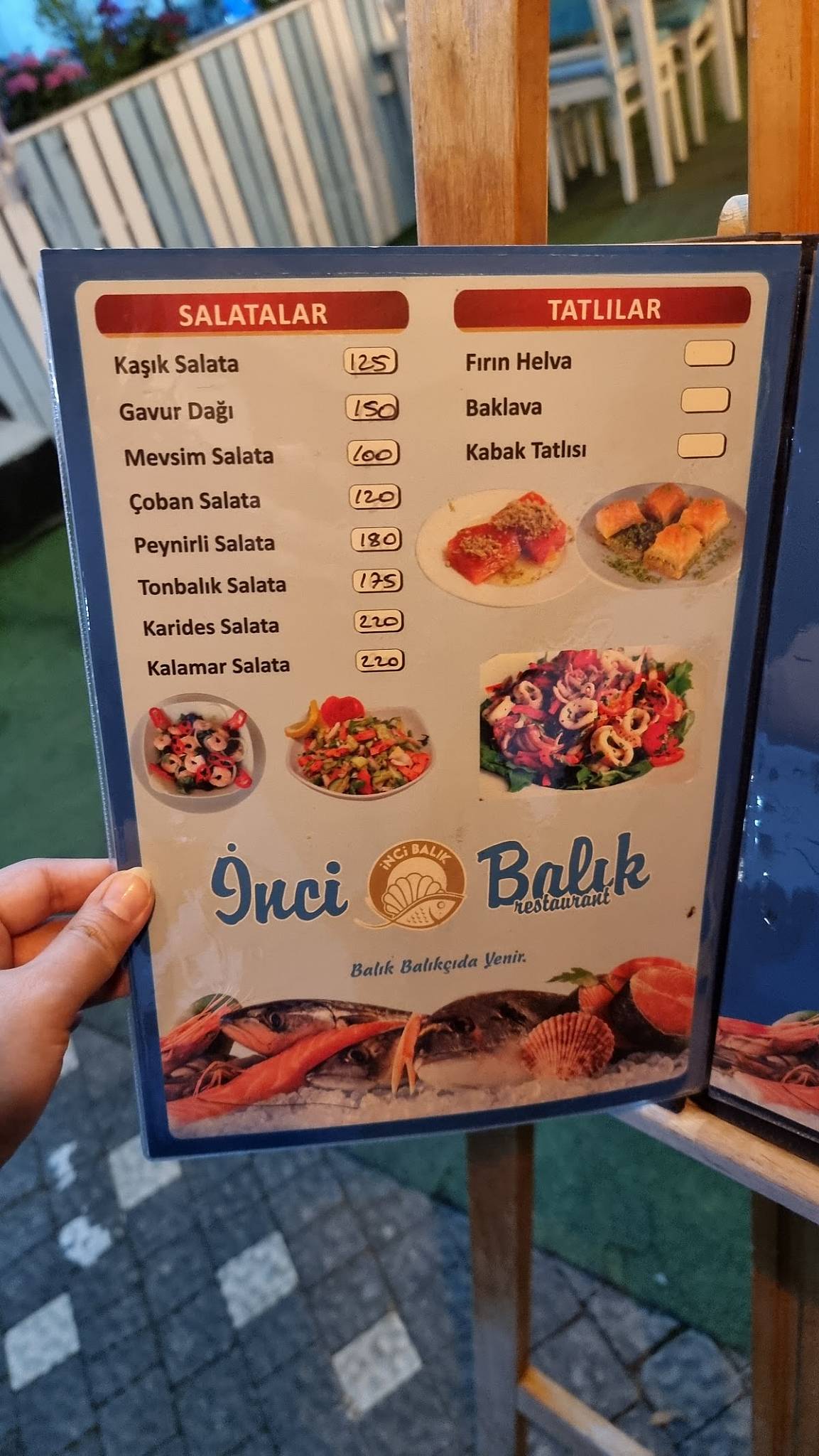 Menu at İNCİ BALIK RESTAURANT, Turkey