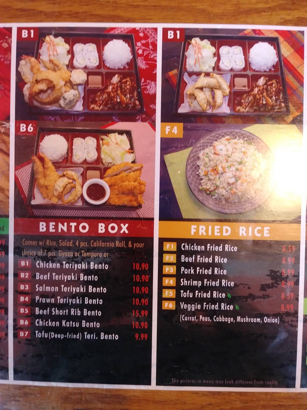 Menu at Ichi Bento restaurant, Shoreline