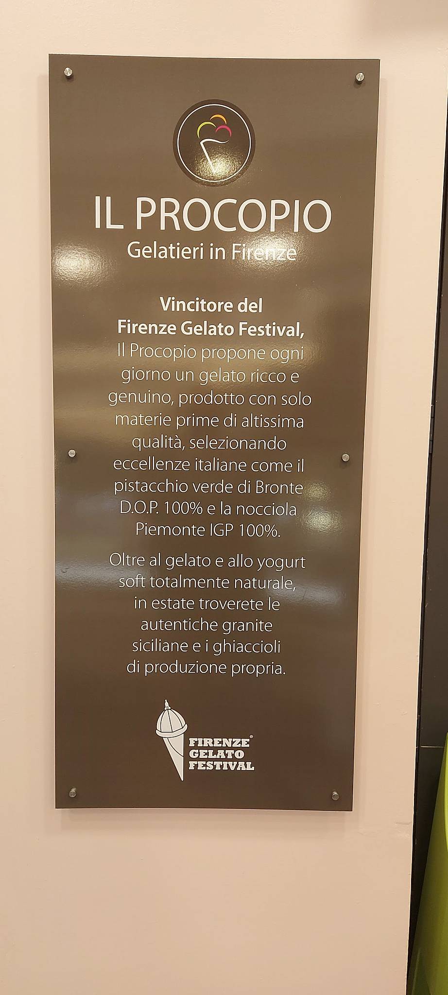 Menu da Il Procopio ristorante, Firenze