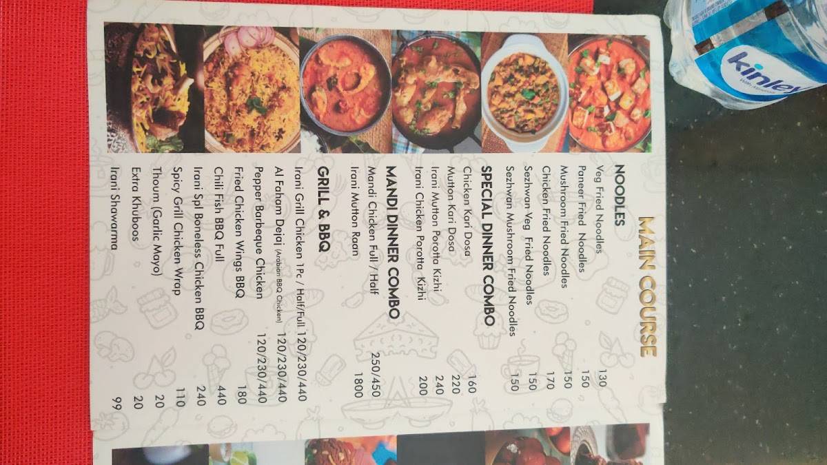 Menu at Irani Restaurant, Tirunelveli